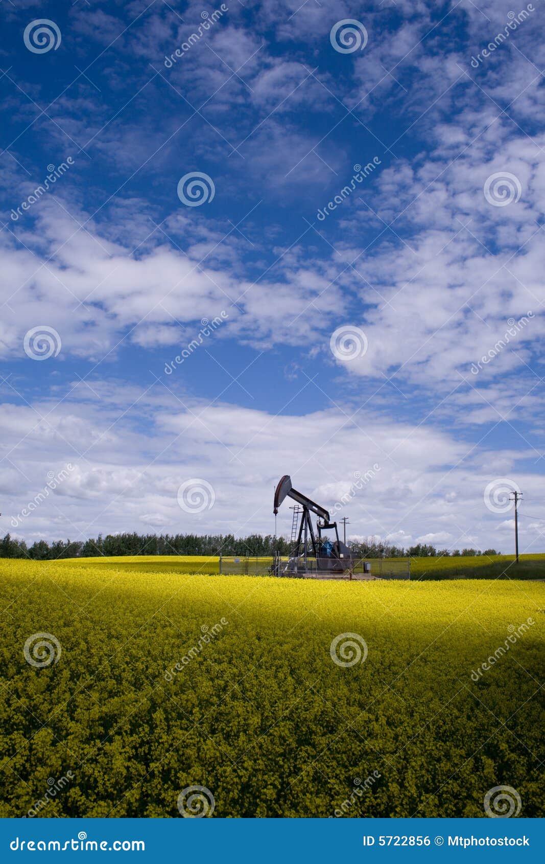 Oil well in yellow field stock photo. Image of petroleum - 5722856