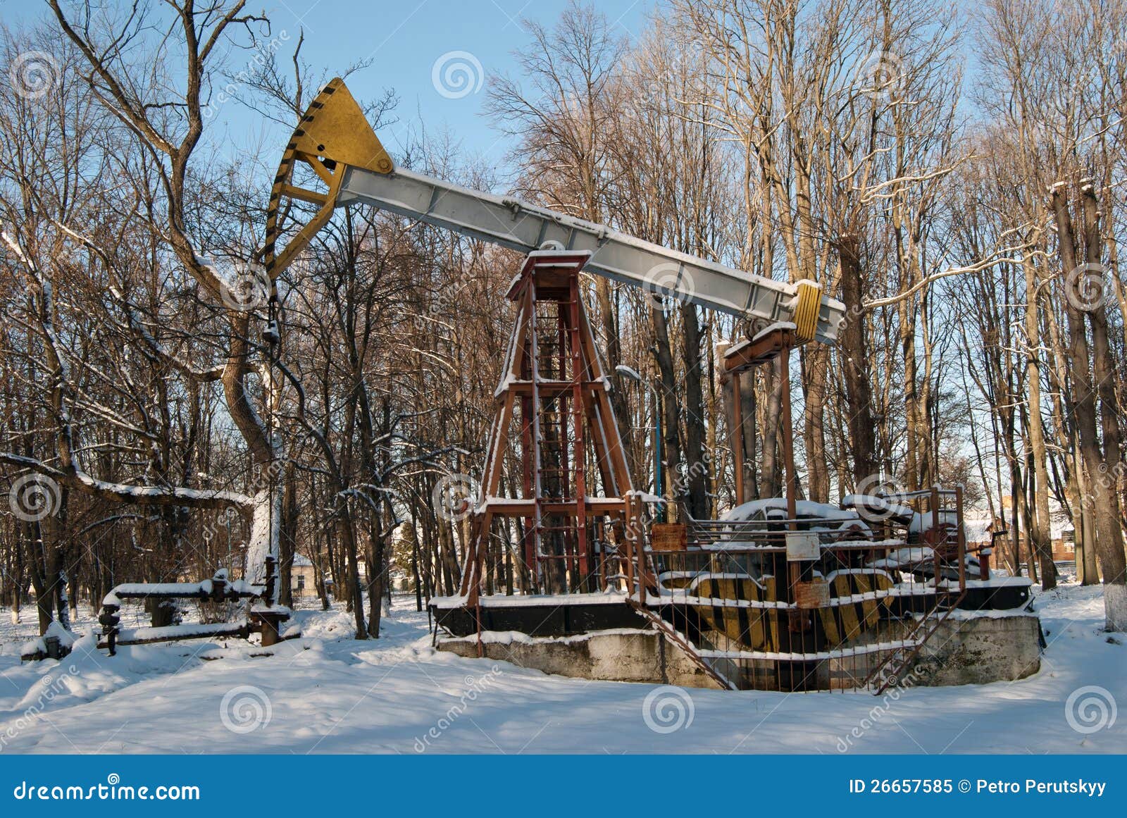 Oil wells stock image. Image of station, drilling, snow - 26657585