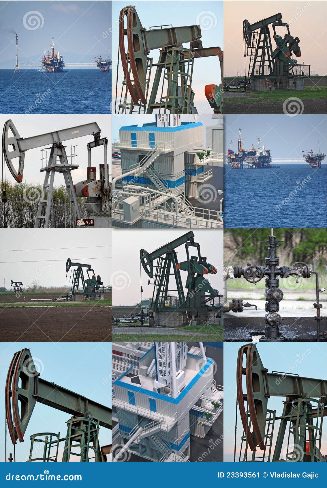 Oil wells collage stock image. Image of equipment, petroleum - 23393561