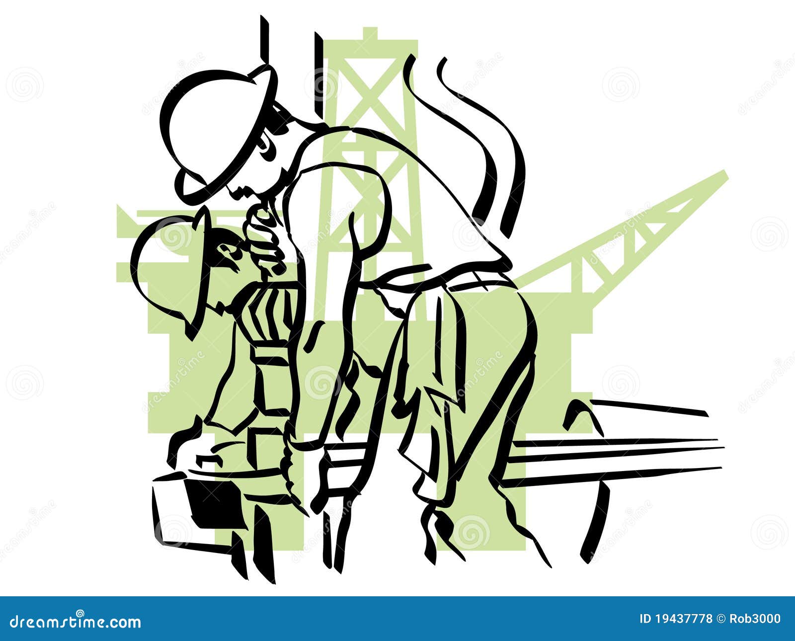 Oil worker stock vector. Illustration of petroleum, drill - 19437778