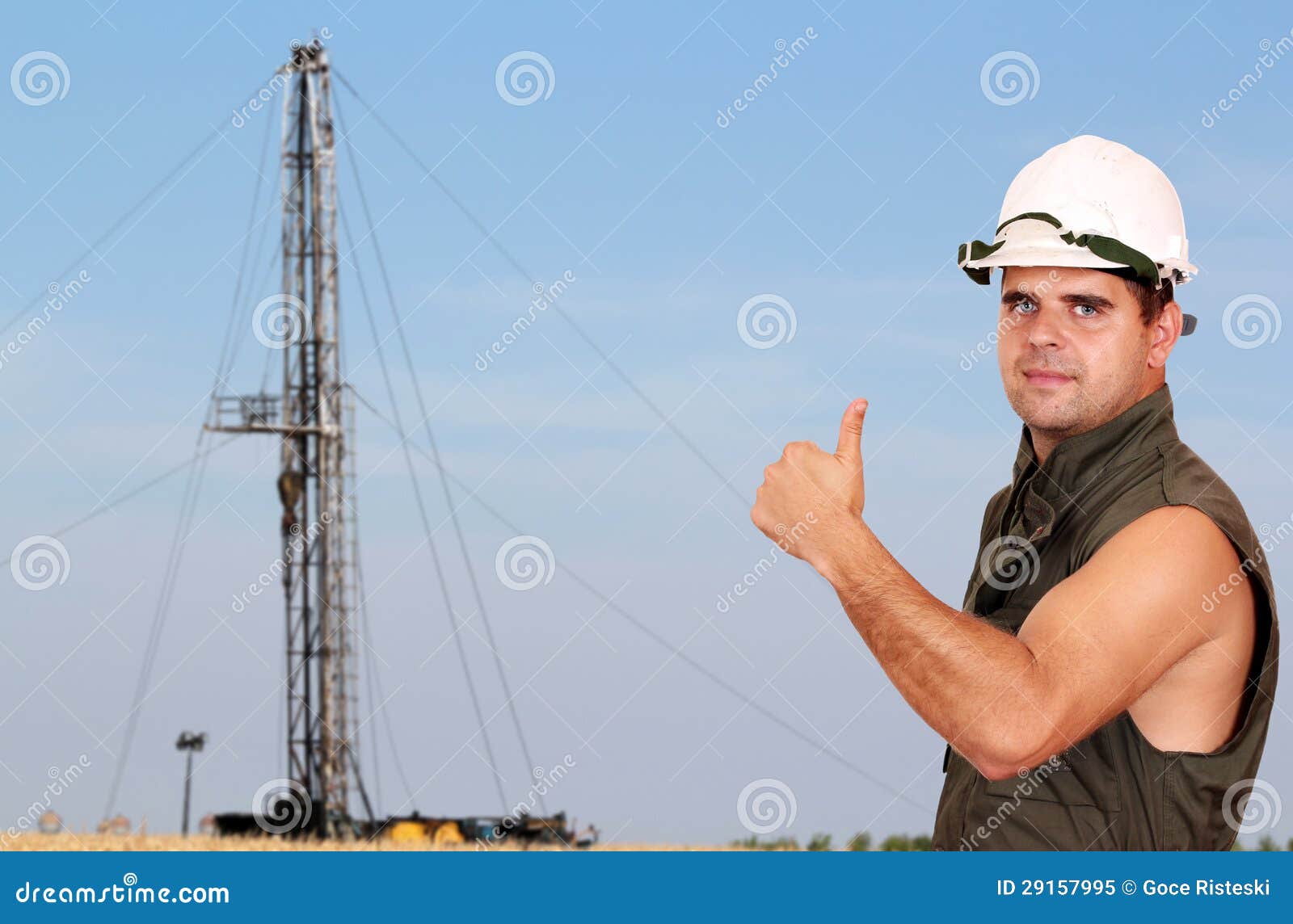 Oil worker with stock image. Image of dirt, field, heavy - 29157995