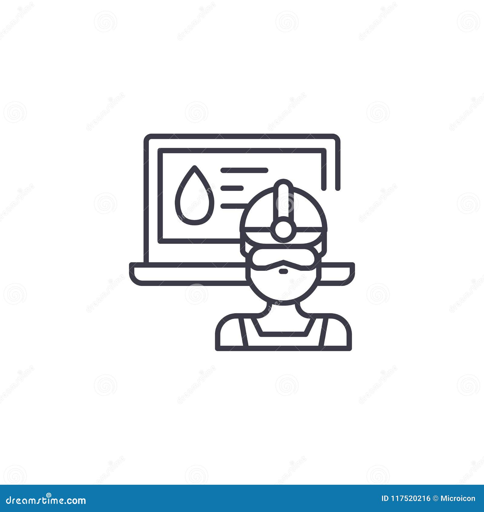 Oil Worker Linear Icon Concept. Oil Worker Line Vector Sign, Symbol ...