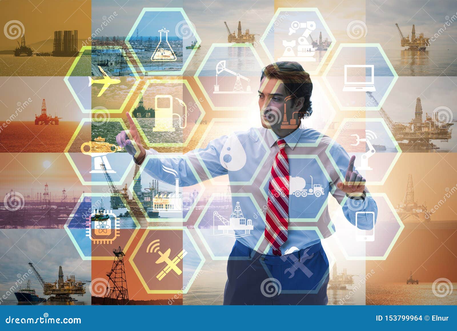 Oil Worker in Remote Operations Concept in Oil Industry Stock Photo ...