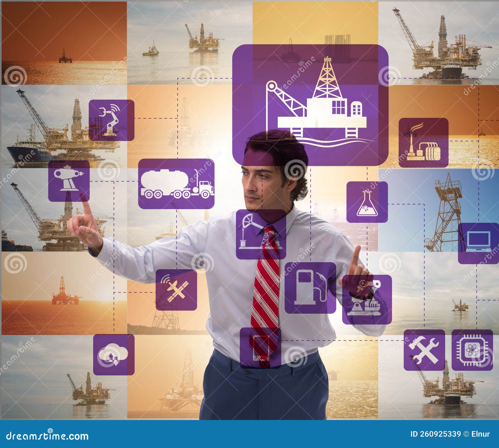 Oil Worker in Remote Operations Concept in Oil Industry Stock Image ...
