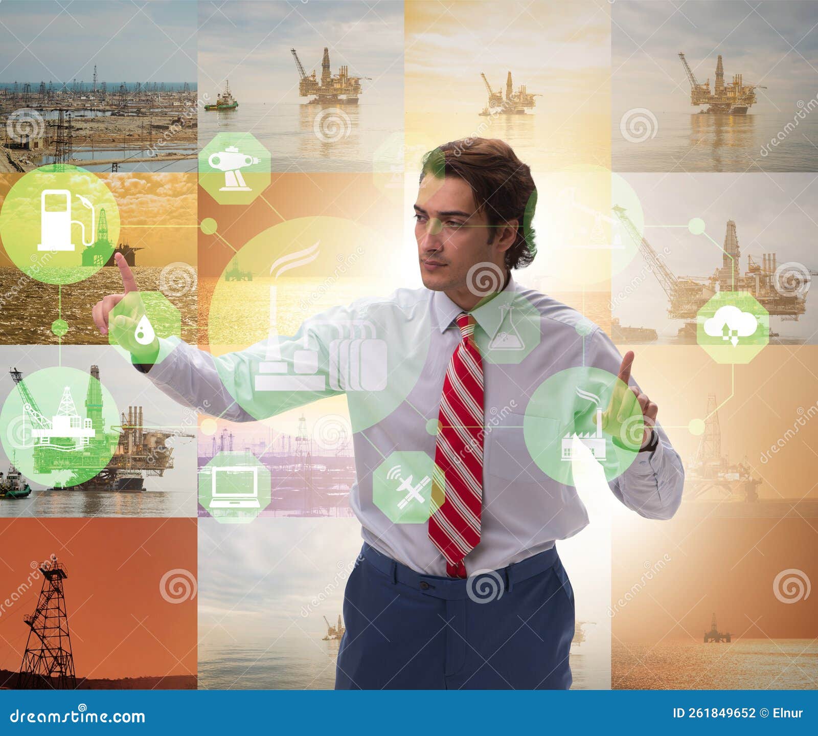 Oil Worker in Remote Operations Concept in Oil Industry Stock Photo ...