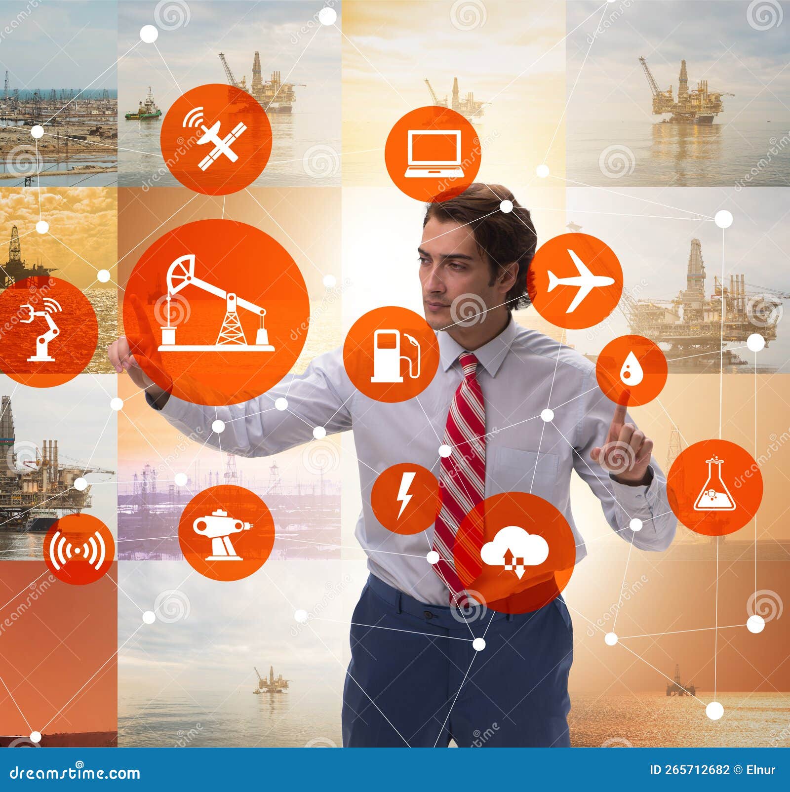 Oil Worker in Remote Operations Concept in Oil Industry Stock Photo ...