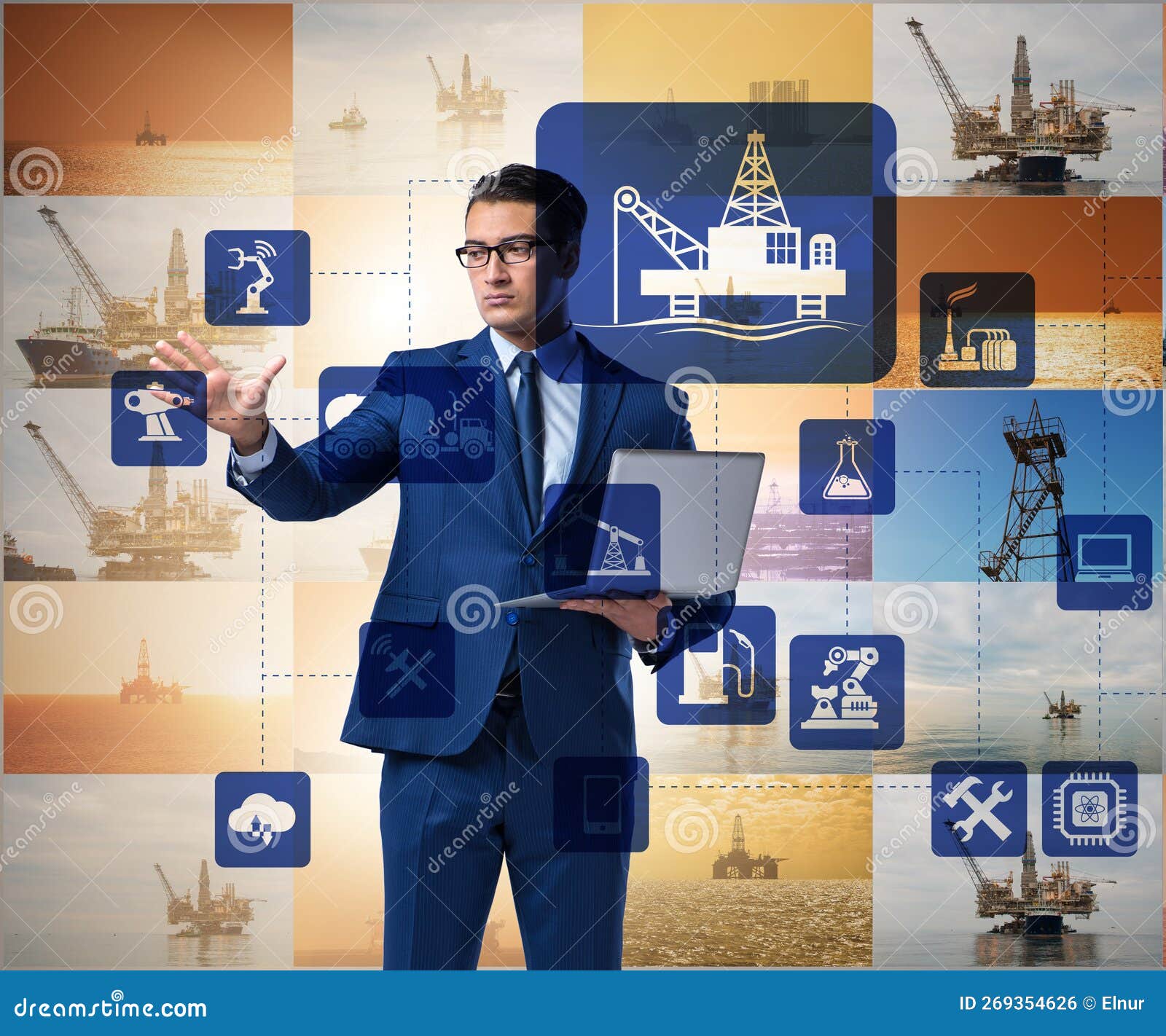 Oil Worker in Remote Operations Concept in Oil Industry Stock Photo ...