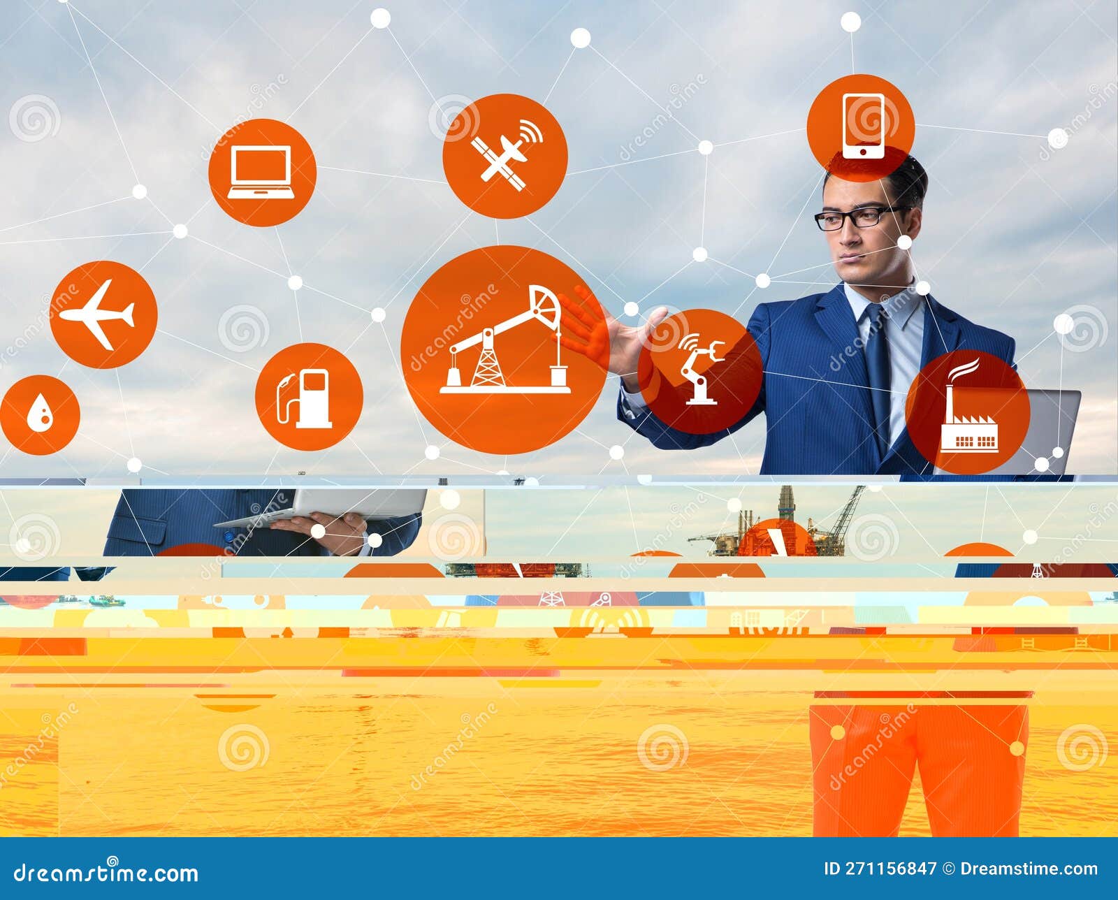 Oil Worker in Remote Operations Concept in Oil Industry Stock Image ...