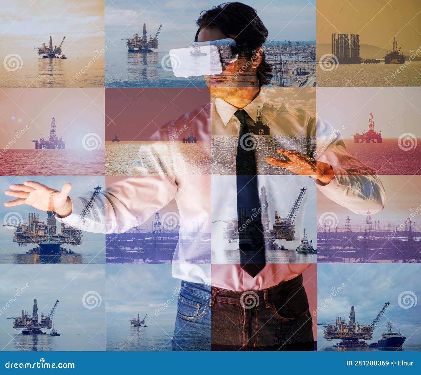 Oil Worker in Remote Operations Concept in Oil Industry Stock Image ...