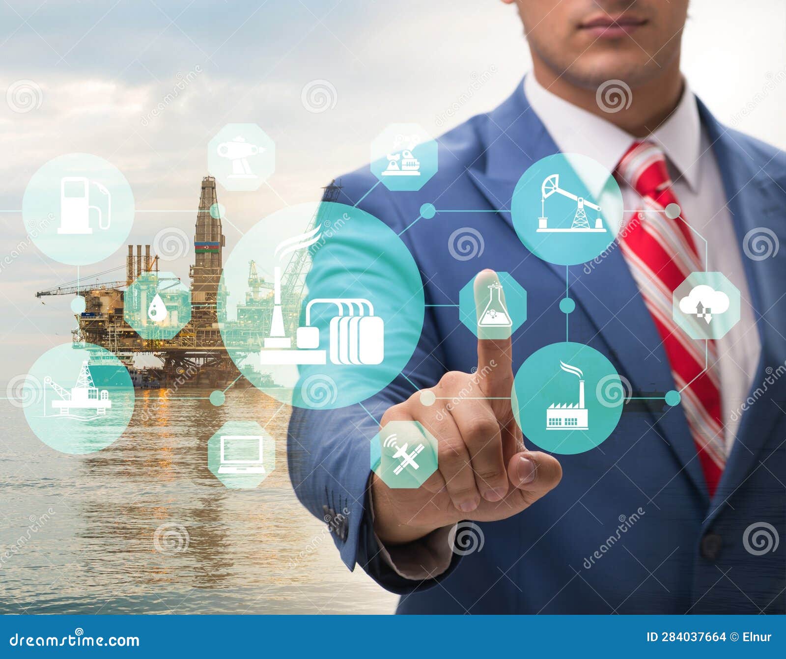 Oil Worker in Remote Operations Concept in Oil Industry Stock Photo ...