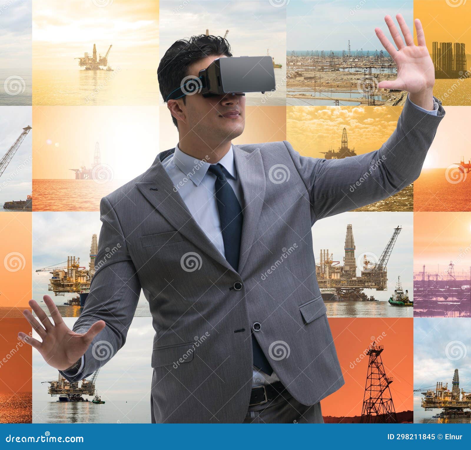 Oil Worker in Remote Operations Concept in Oil Industry Stock Image ... Oil Worker in Remote Operations Concept in Oil Industry Stock Image ...