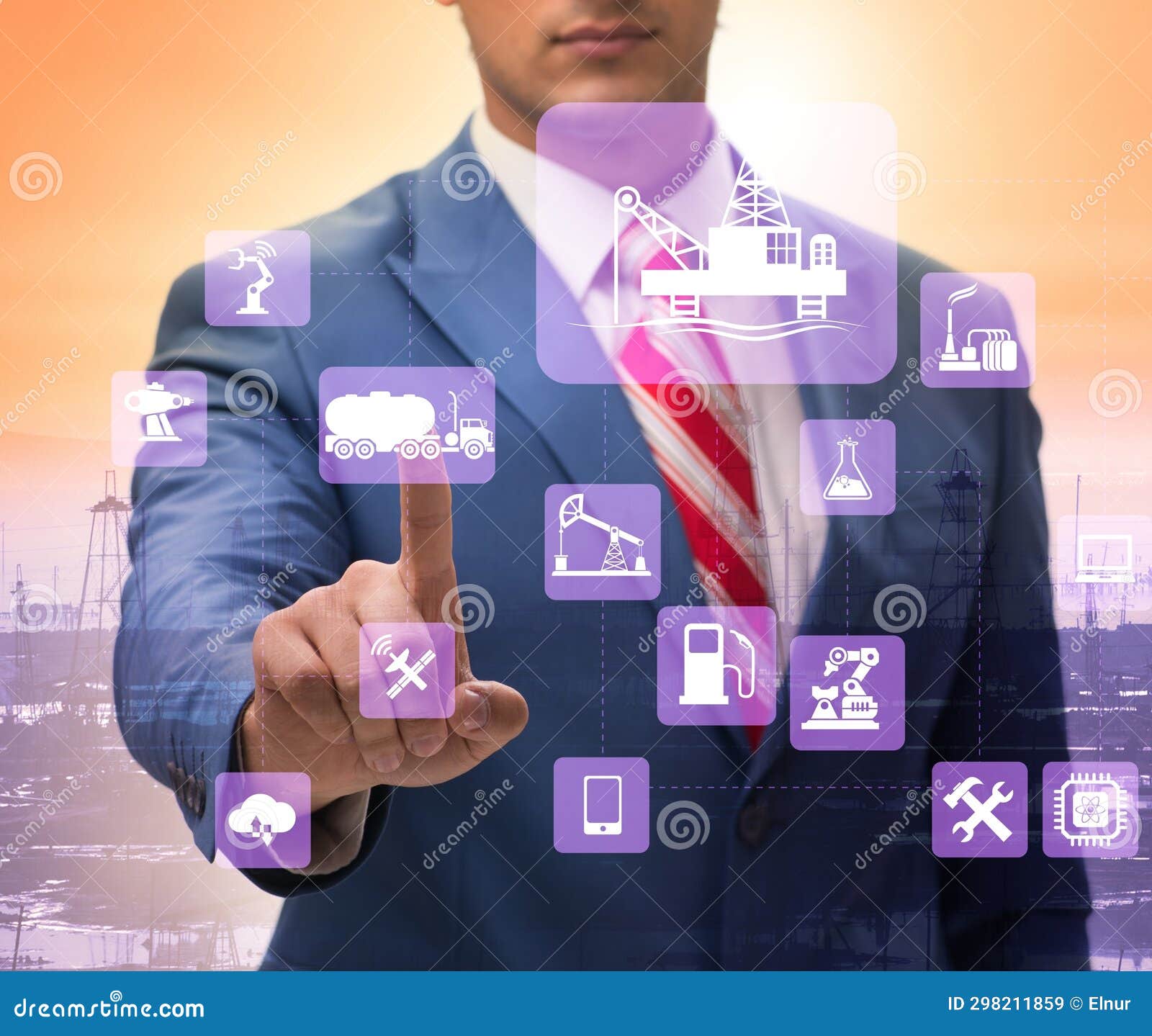 Oil Worker in Remote Operations Concept in Oil Industry Stock Image ... Oil Worker in Remote Operations Concept in Oil Industry Stock Image ...