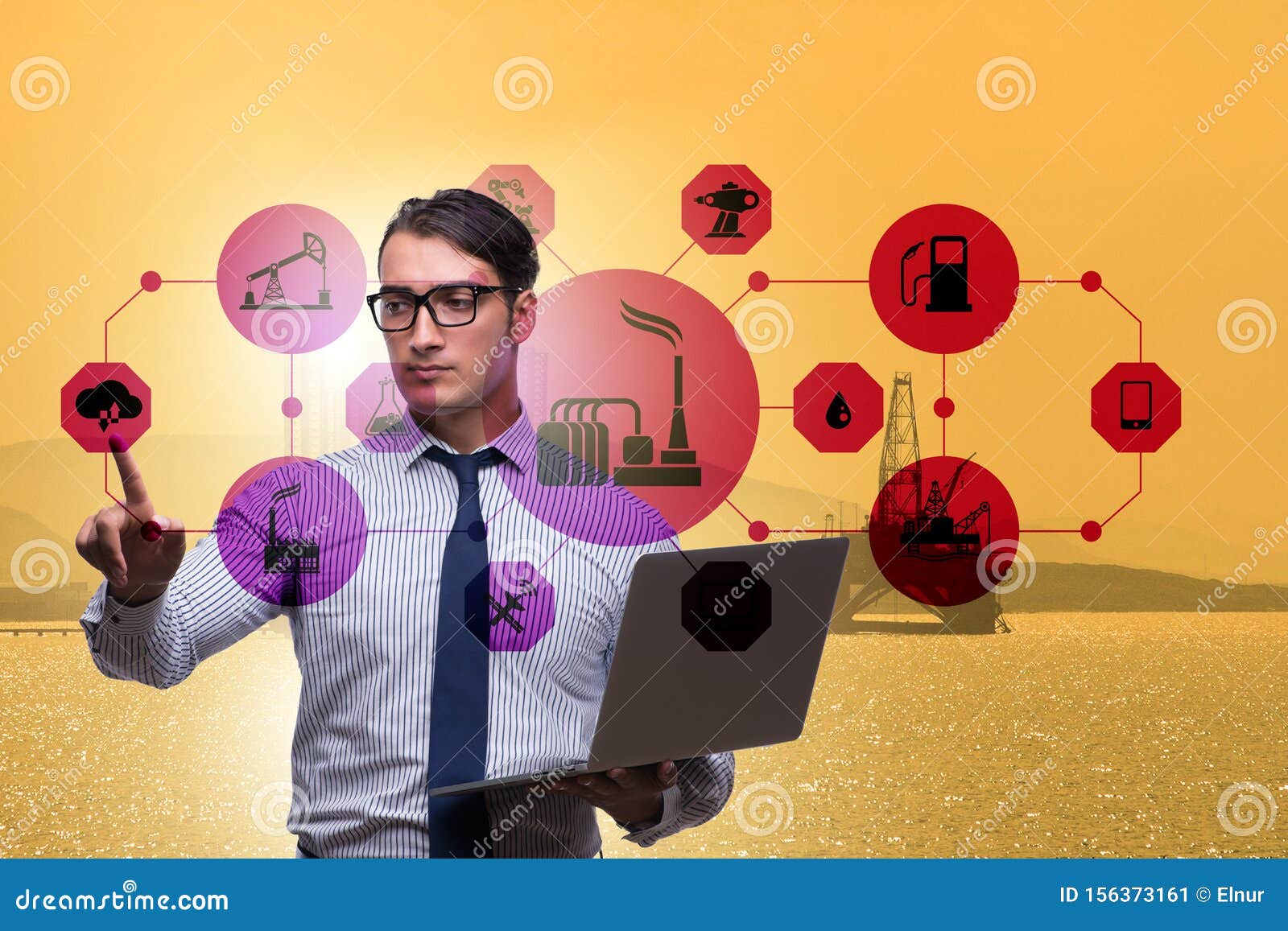 Oil Worker in Remote Operations Concept in Oil Industry Stock Image ... Oil Worker in Remote Operations Concept in Oil Industry Stock Image ...