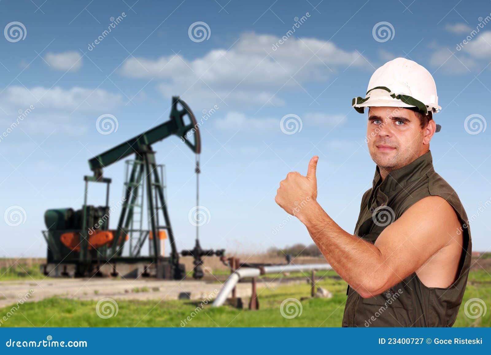 Oil worker success stock image. Image of helmet, oilfield - 23400727