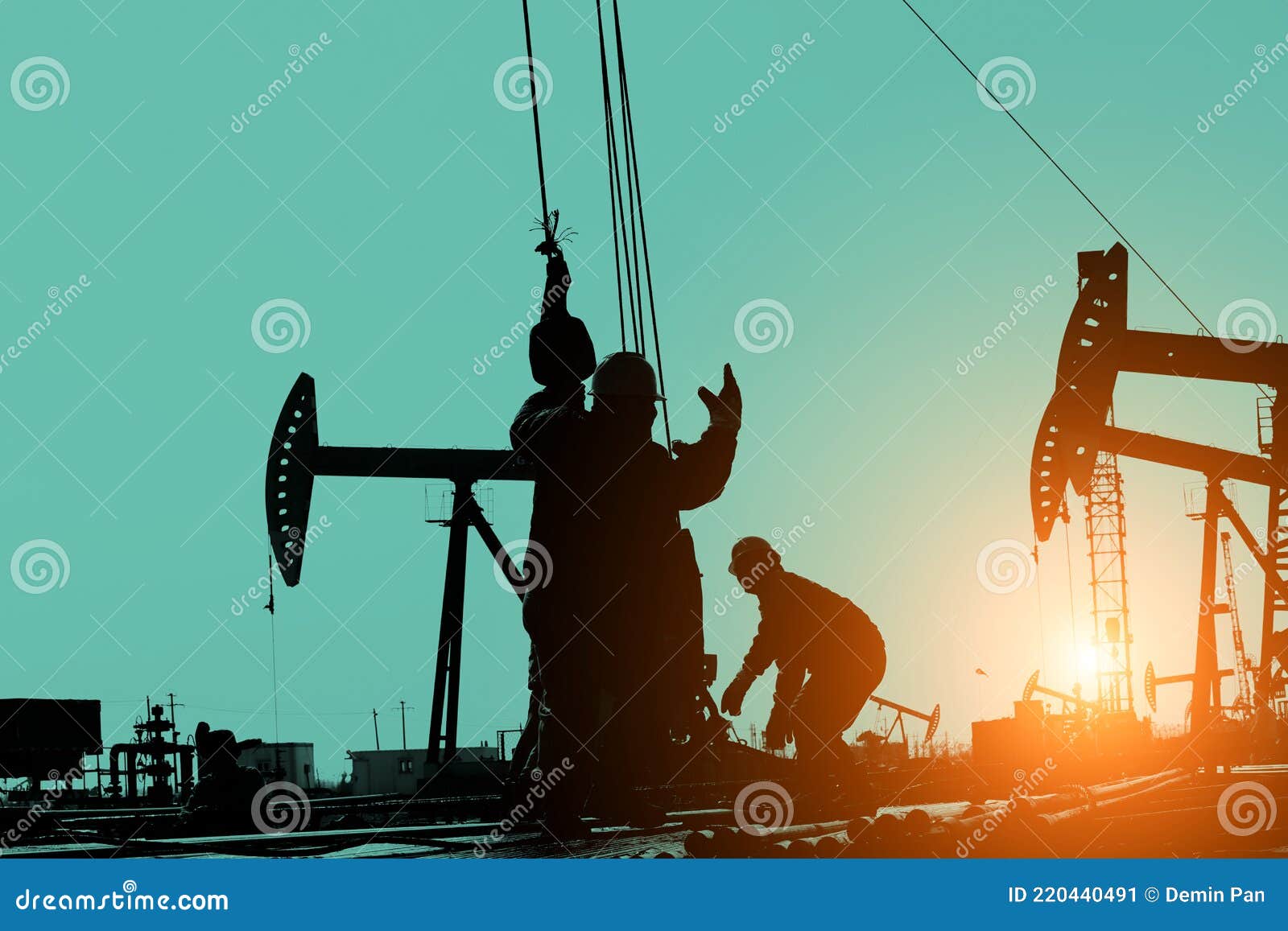 The oil workers at work editorial photo. Image of fuel - 220440491