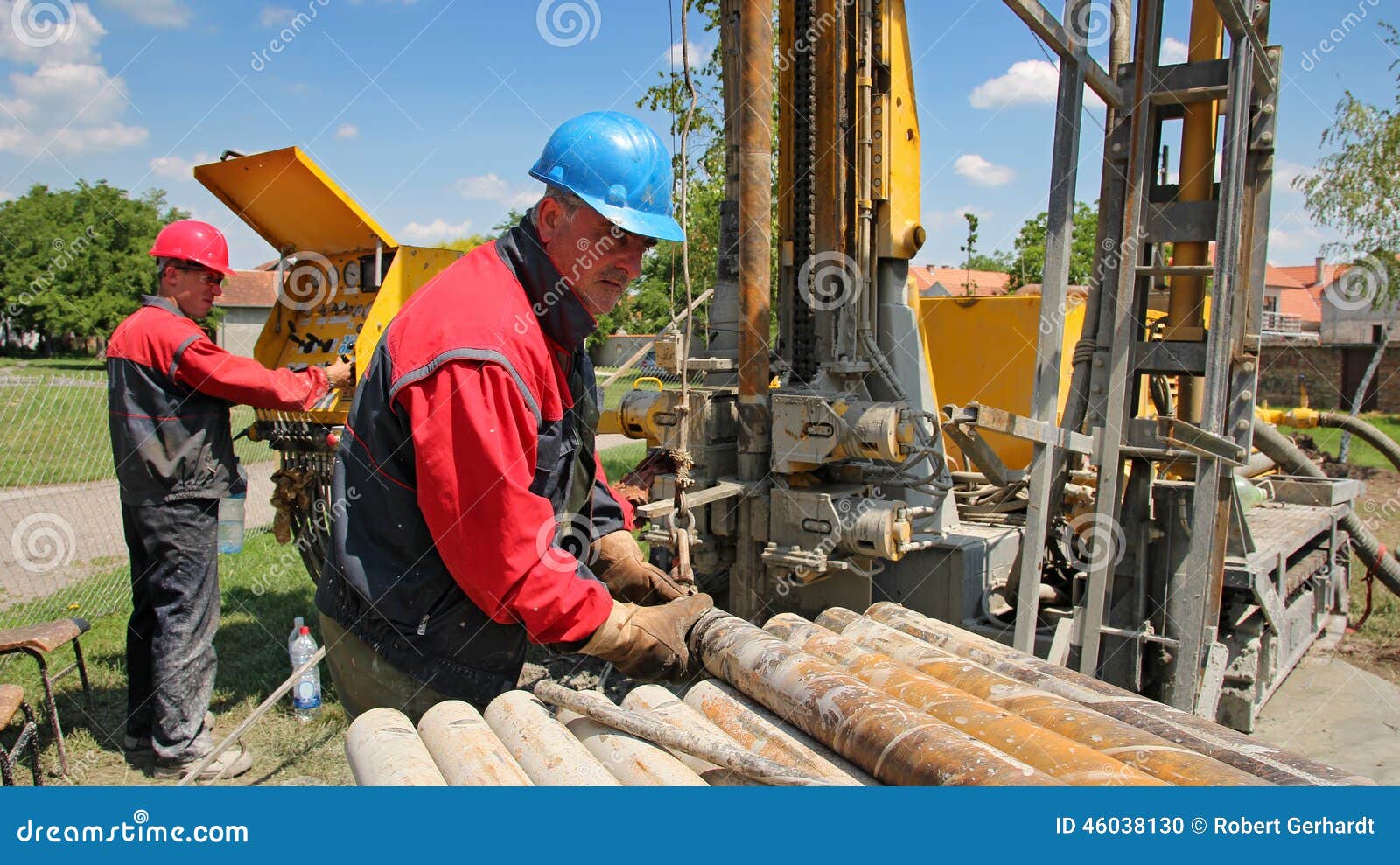 Oil Workers at Work stock photo. Image of hardhat, exploration - 46038130