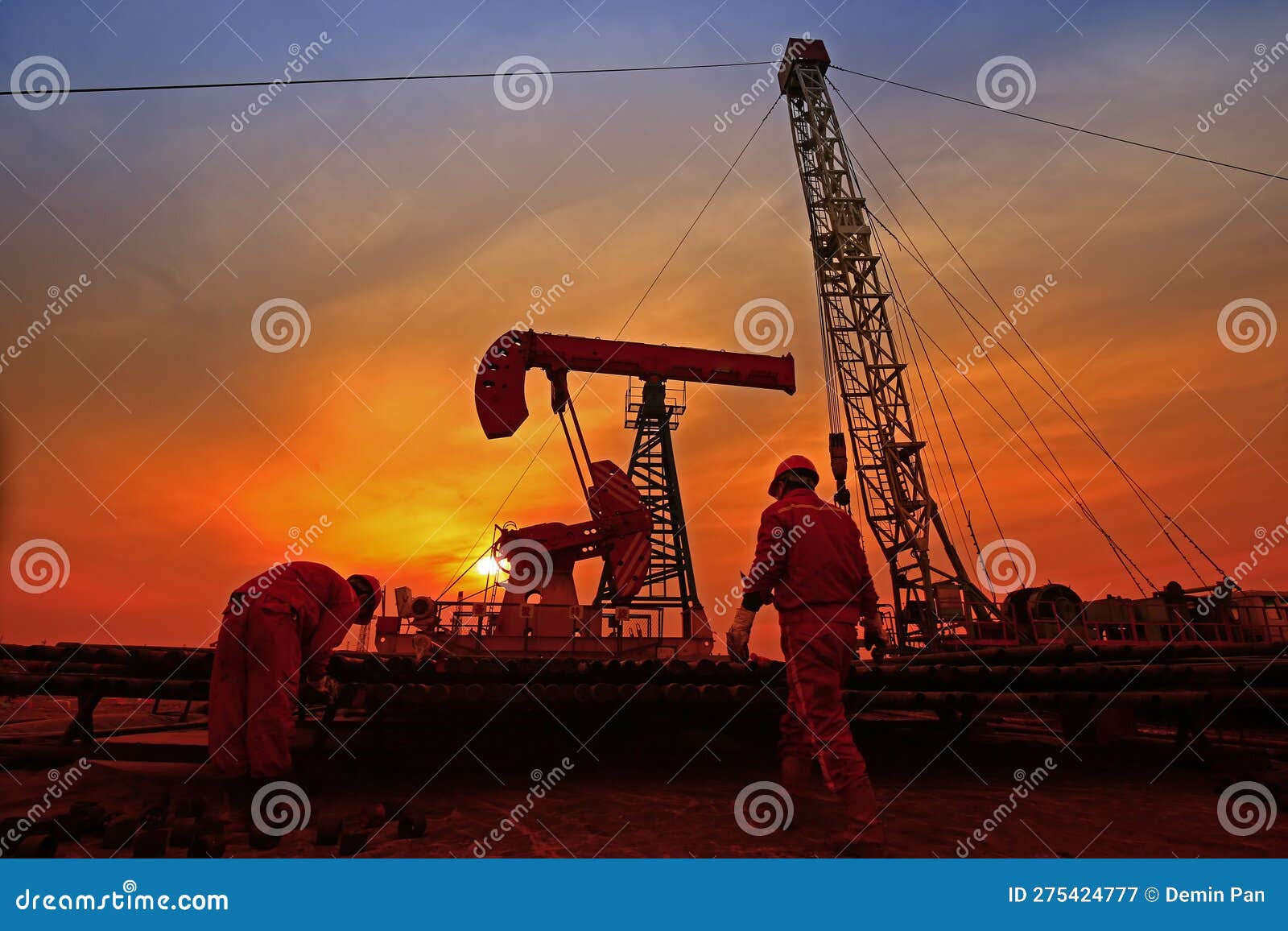 The Oil Workers are Working Editorial Photography - Image of gasoline ...