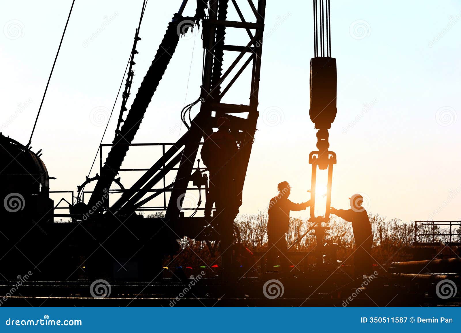 The Oil Workers are Working Stock Illustration - Illustration of energy ...