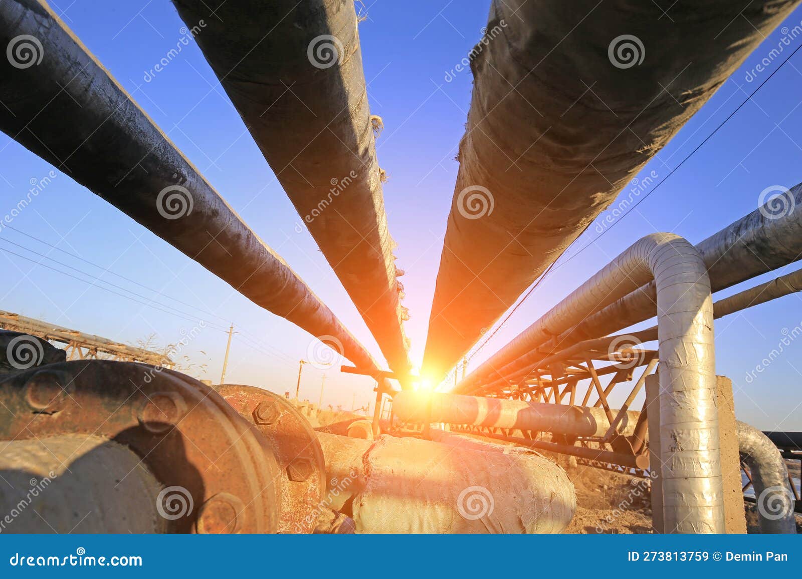 Oilfield Equipment and Pipeline Stock Image - Image of energy, metal ...