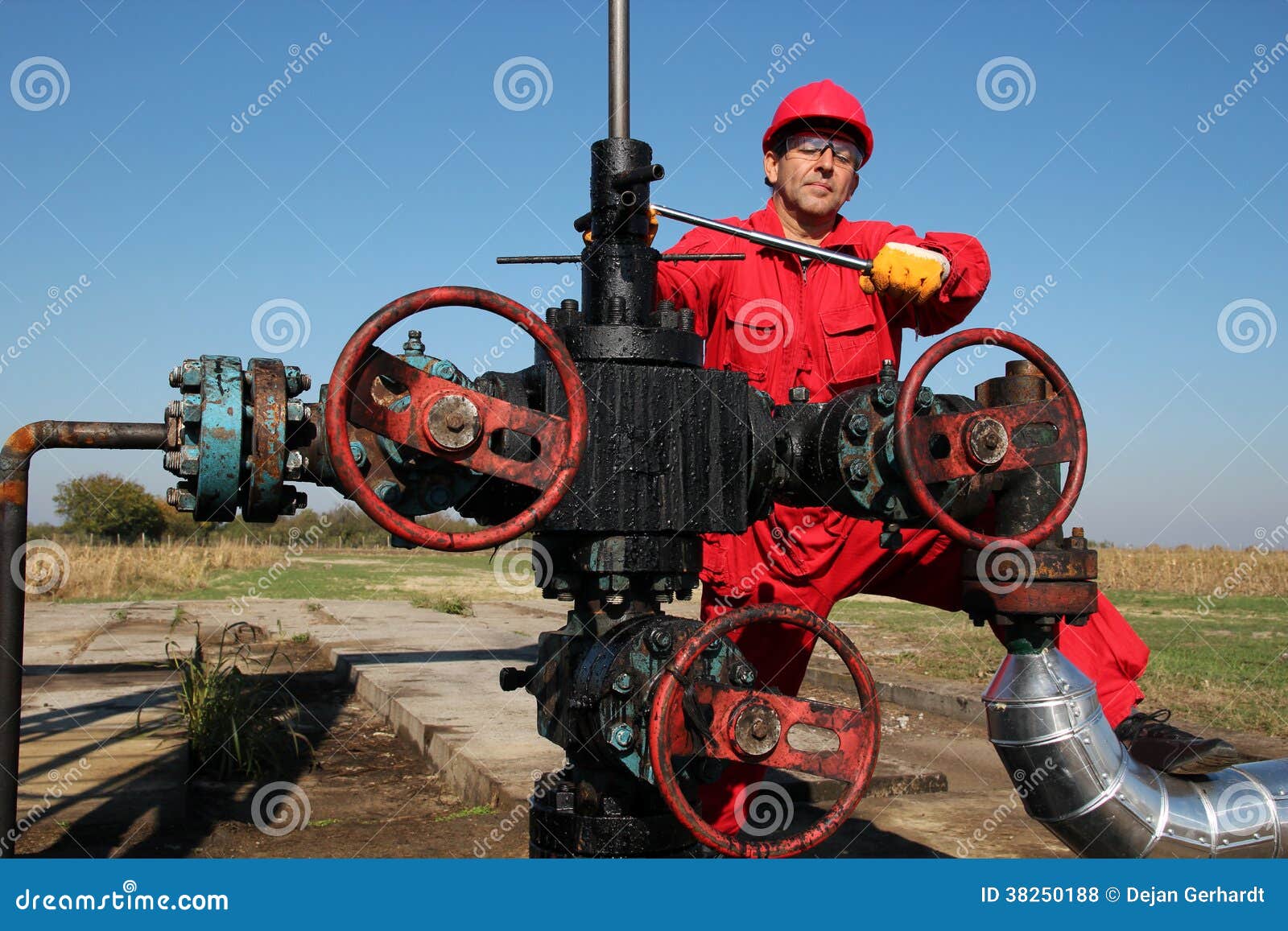 The Oilfield Worker stock photo. Image of drill, action - 38250188