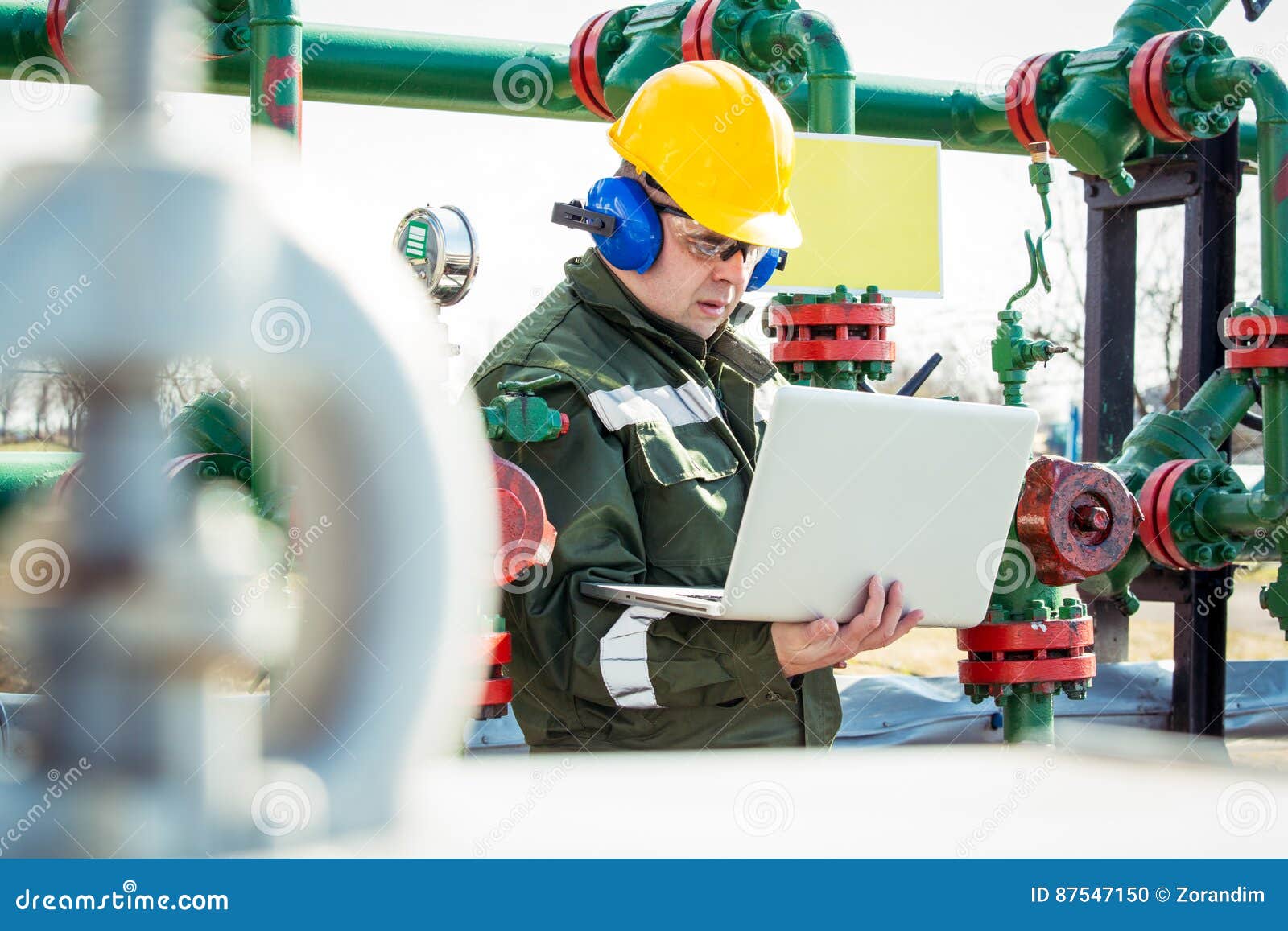 The Oilfield Worker stock photo. Image of engineer, fuel - 87547150