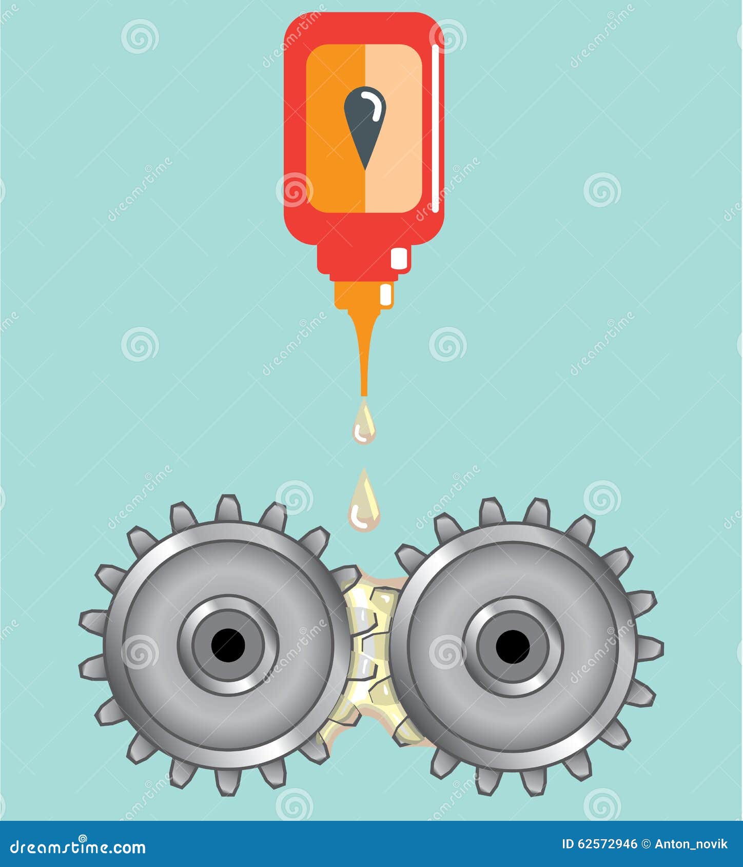 Oiling Gears Concept On White Background 3d Illustration Royalty-Free ...