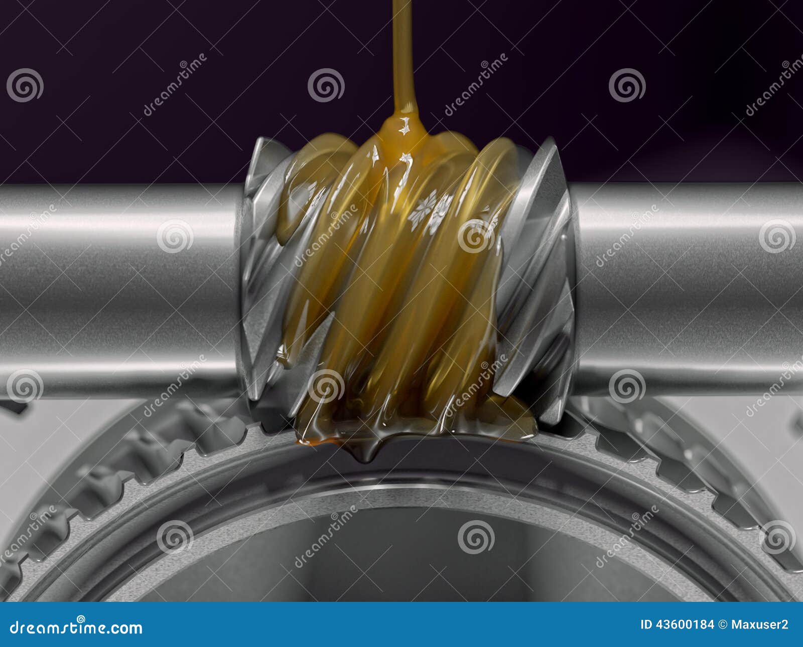 Oiling Gear, Viscous Lubricant Application, Macro View Of Industrial ...