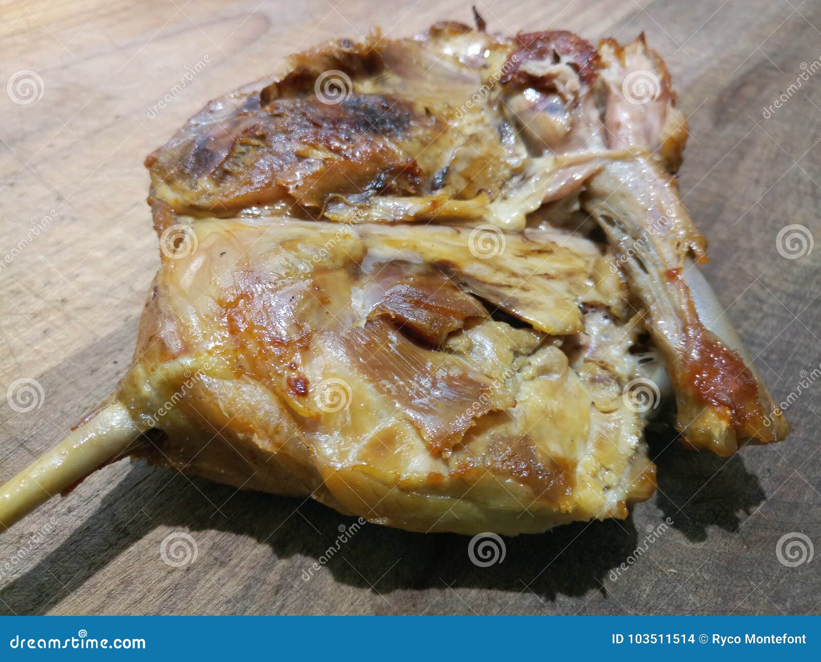 Oily Cooked Duck Leg with Bone Stock Photo - Image of cooked, wooden ...