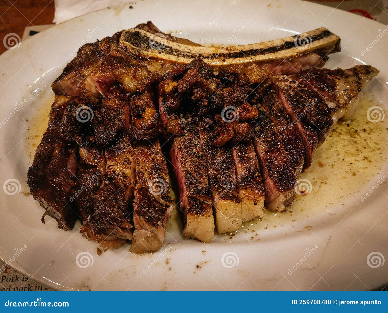 Oily but Delicious Dry Aged Ribeye Steak Stock Photo - Image of dessert ...