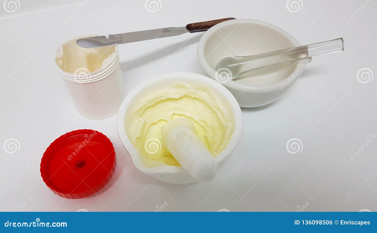 Ointment Compounding with Mortar Stock Photo - Image of medicament ...