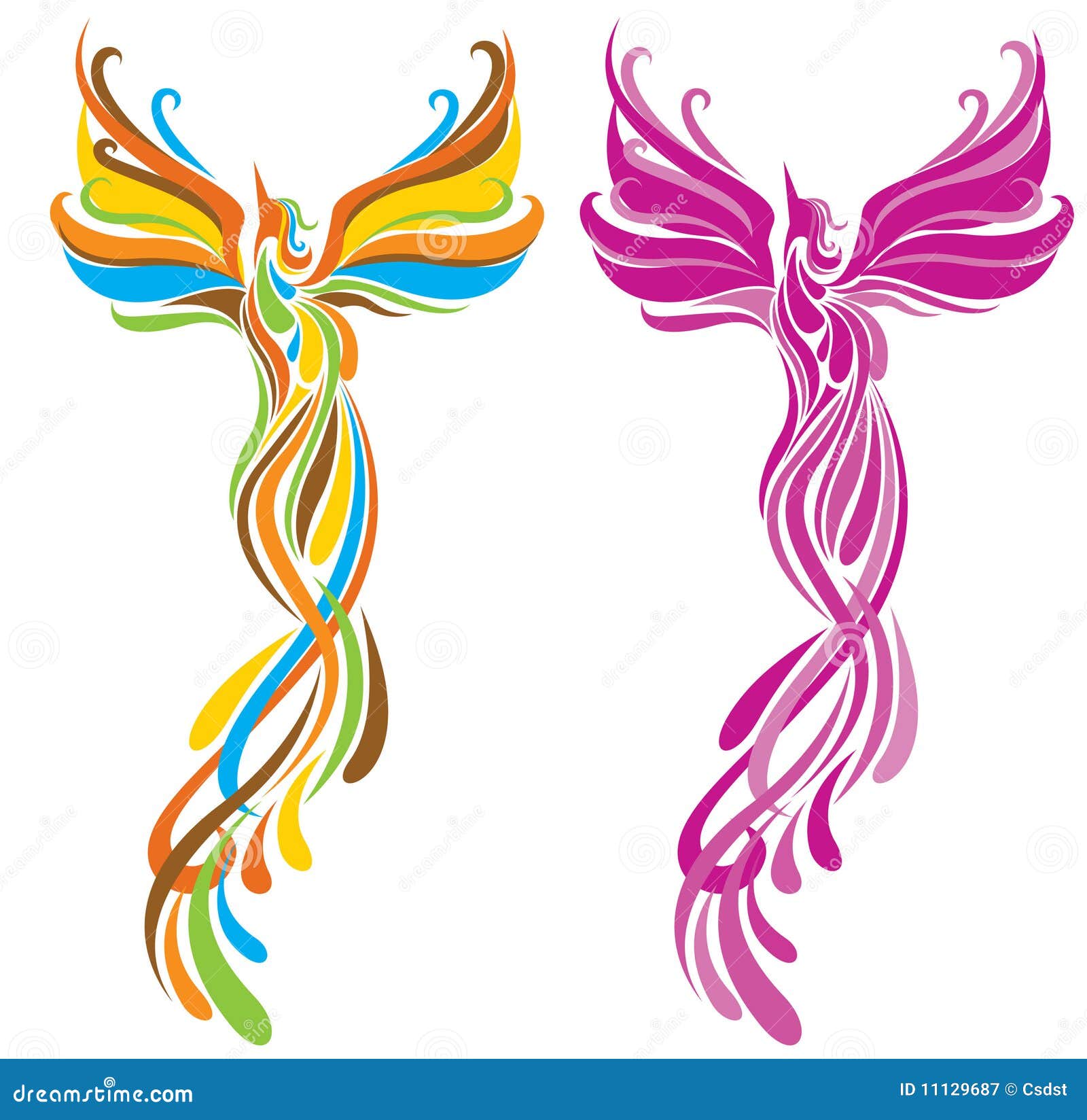 Oiseau de Phoenix illustration de vecteur. Illustration du mode - 11129687