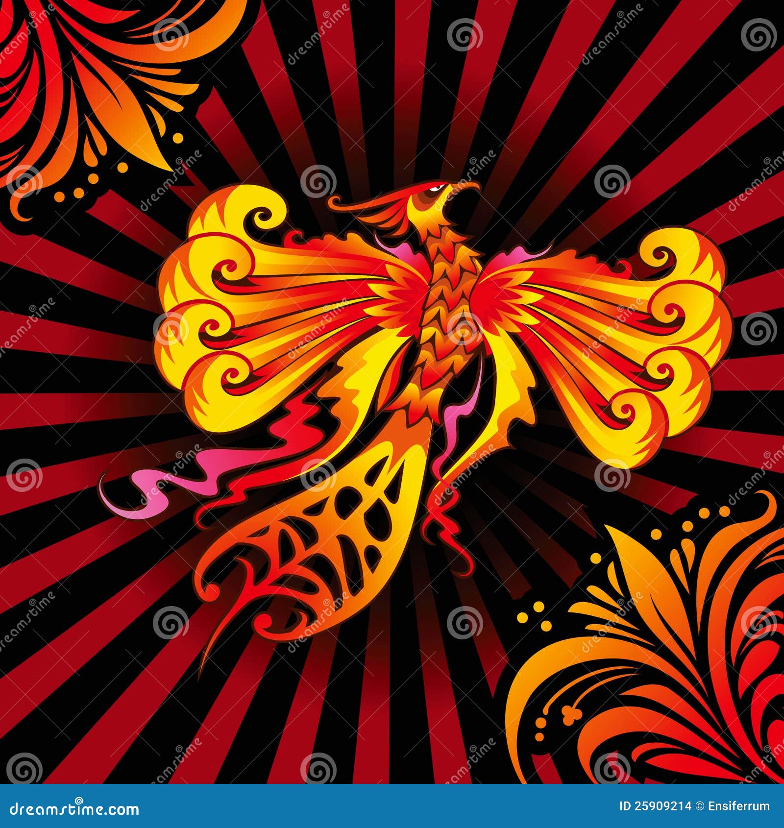 Oiseau de Phoenix illustration de vecteur. Illustration du symbole ...
