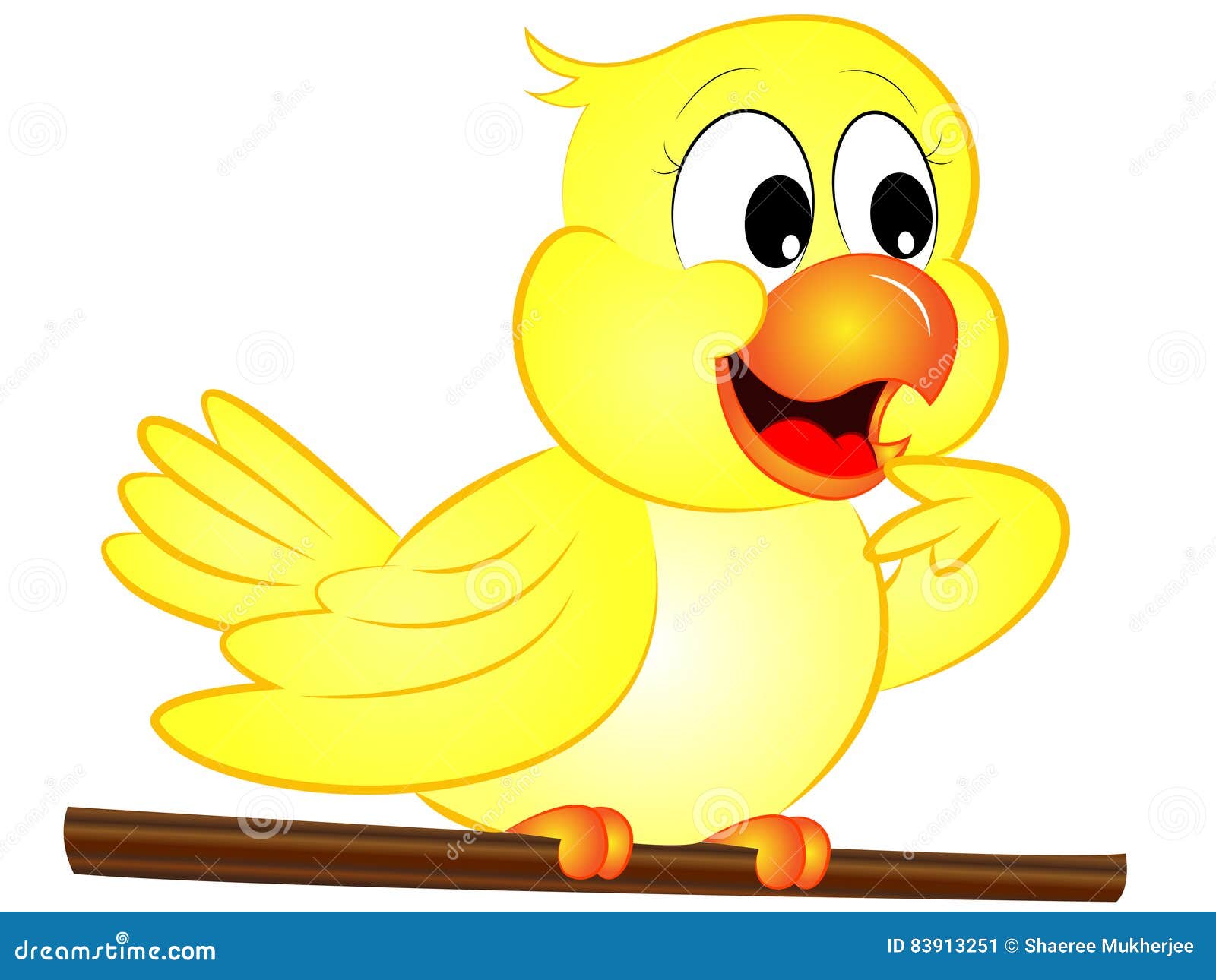 Oiseau Jaune De Bande Dessinée Illustration de Vecteur - Illustration ...