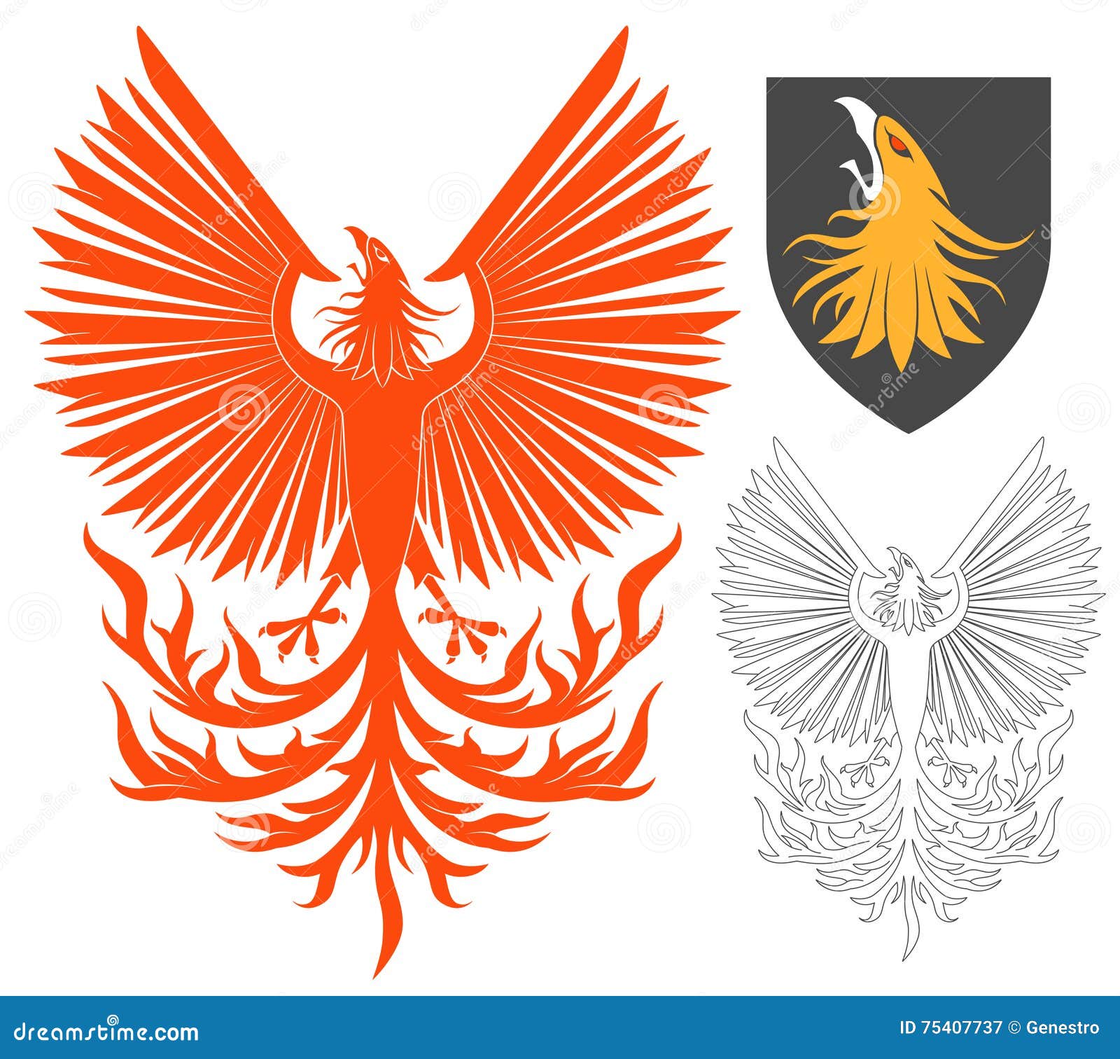 Oiseau rouge de Phoenix illustration stock. Illustration du renaissance ...