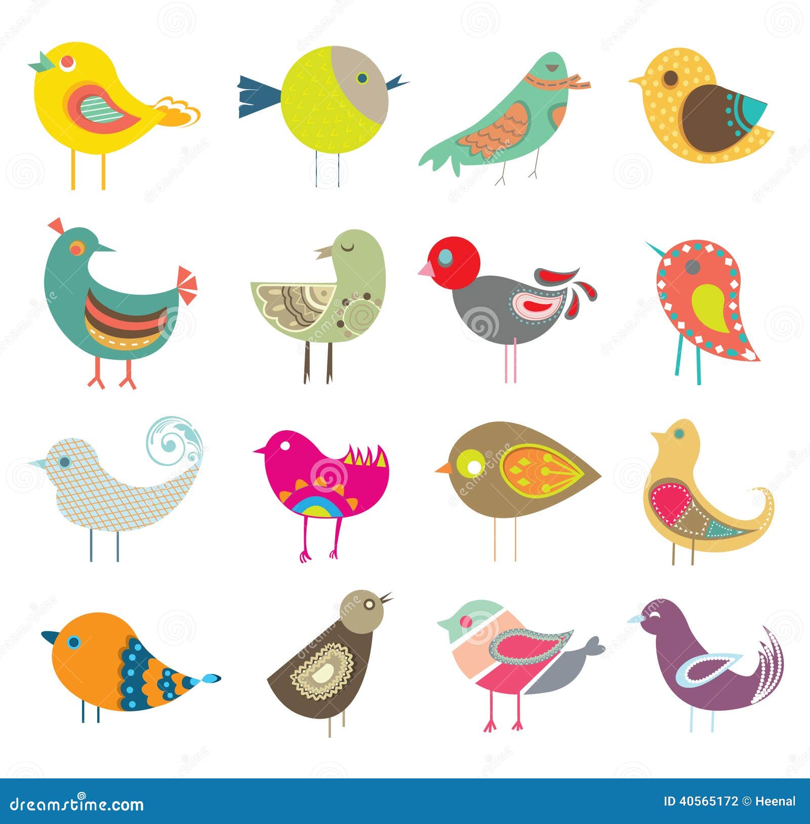 Oiseaux mignons illustration de vecteur. Illustration of birdie - 40565172
