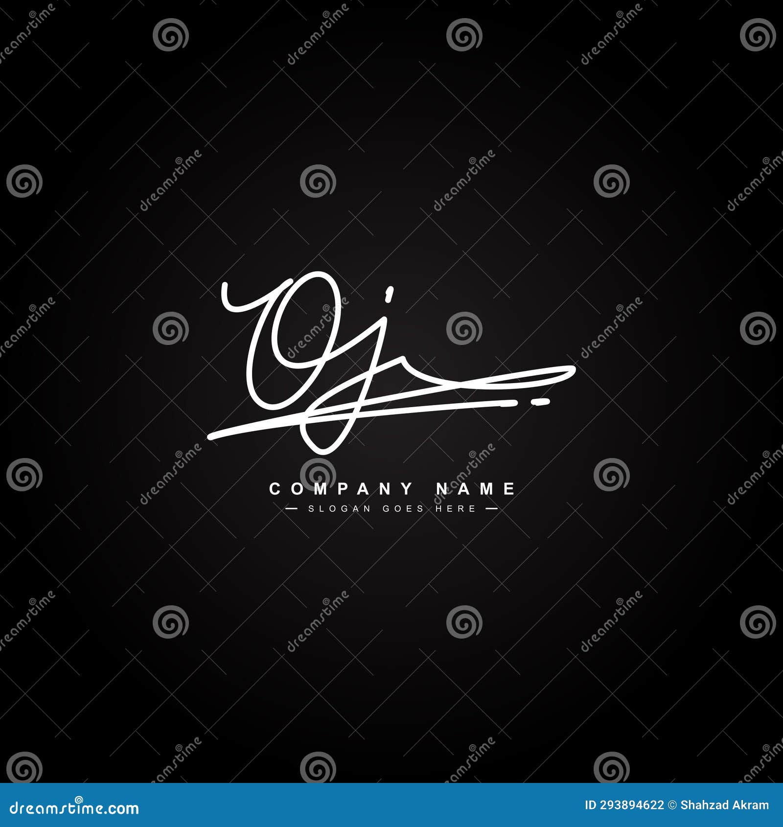 OJ Initial Letter Signature Logo Template - Handwritten Vector Logo ...