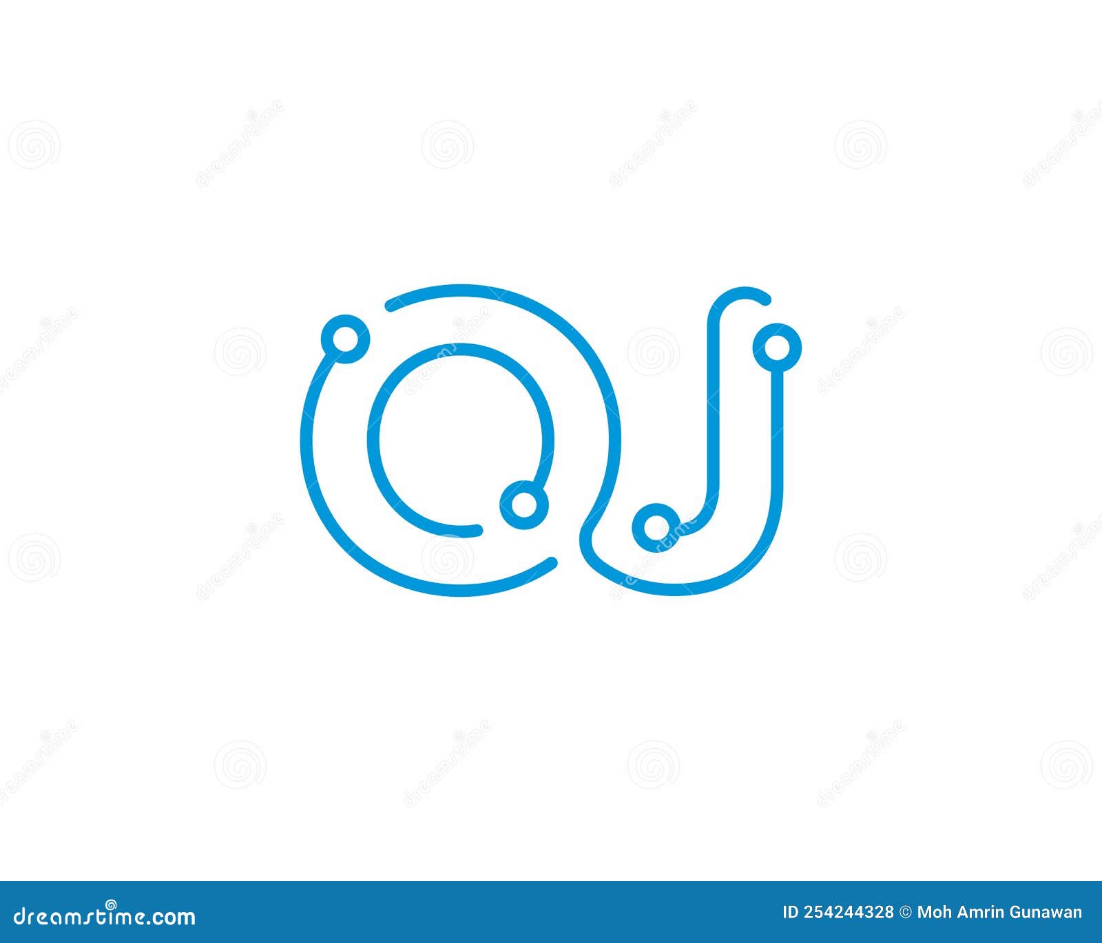 OJ Letters, Electronic Circuit, Technology Logo Design Vector 001 Stock ...