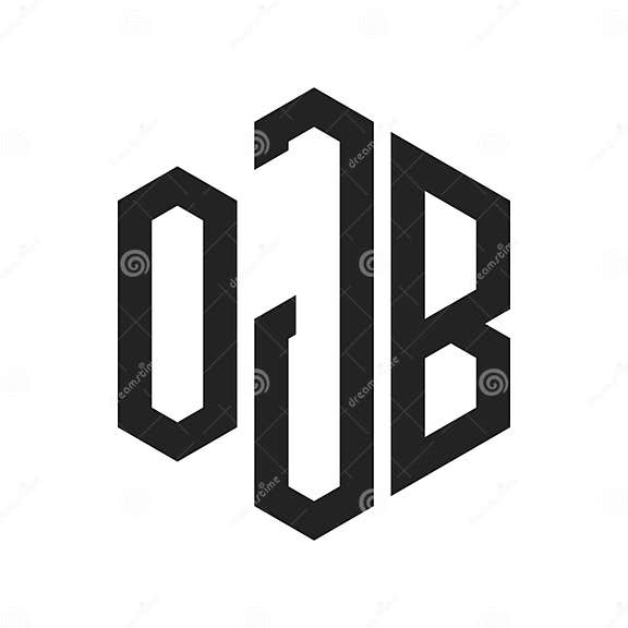 OJB Logo Design. Initial Letter OJB Monogram Logo Using Hexagon Shape ...