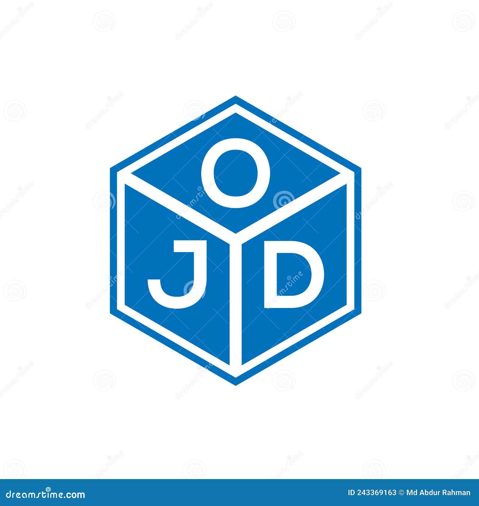 OJD Letter Logo Design on Black Background. OJD Creative Initials ...