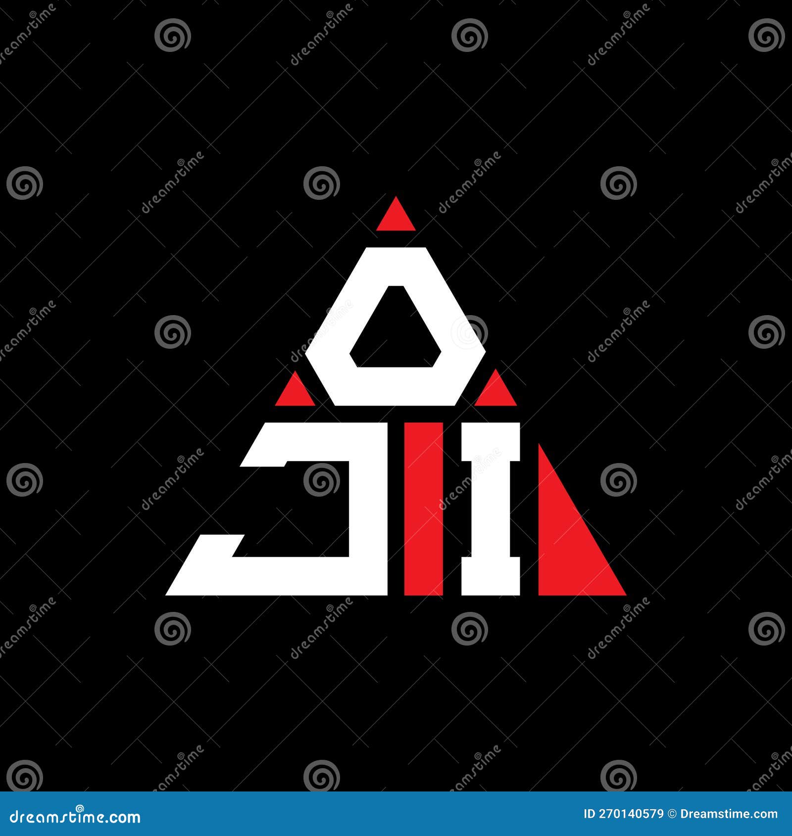 OJI Triangle Letter Logo Design with Triangle Shape. OJI Triangle Logo ...