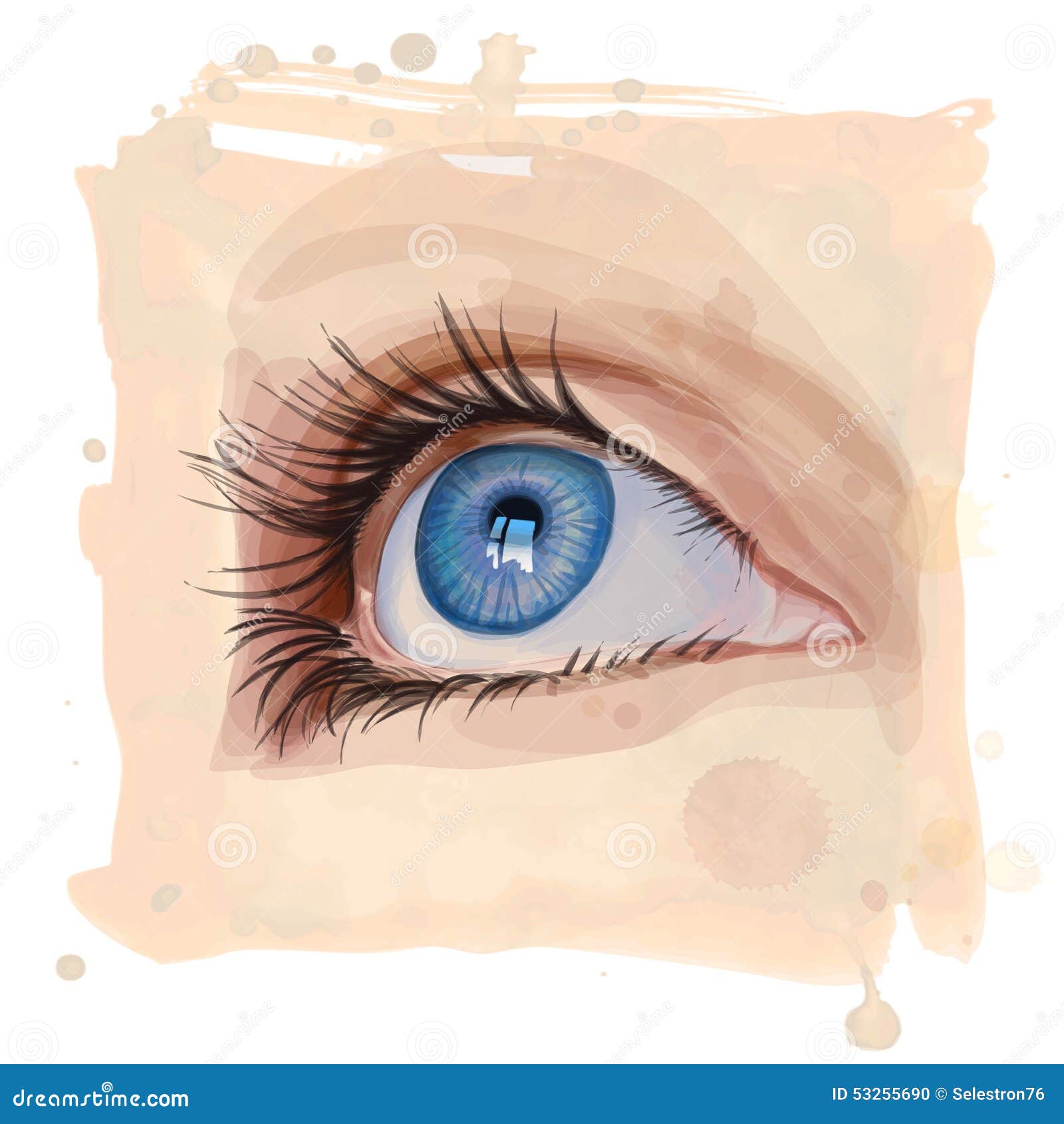 Ojo azul ilustración del vector. Ilustración de fondo - 53255690