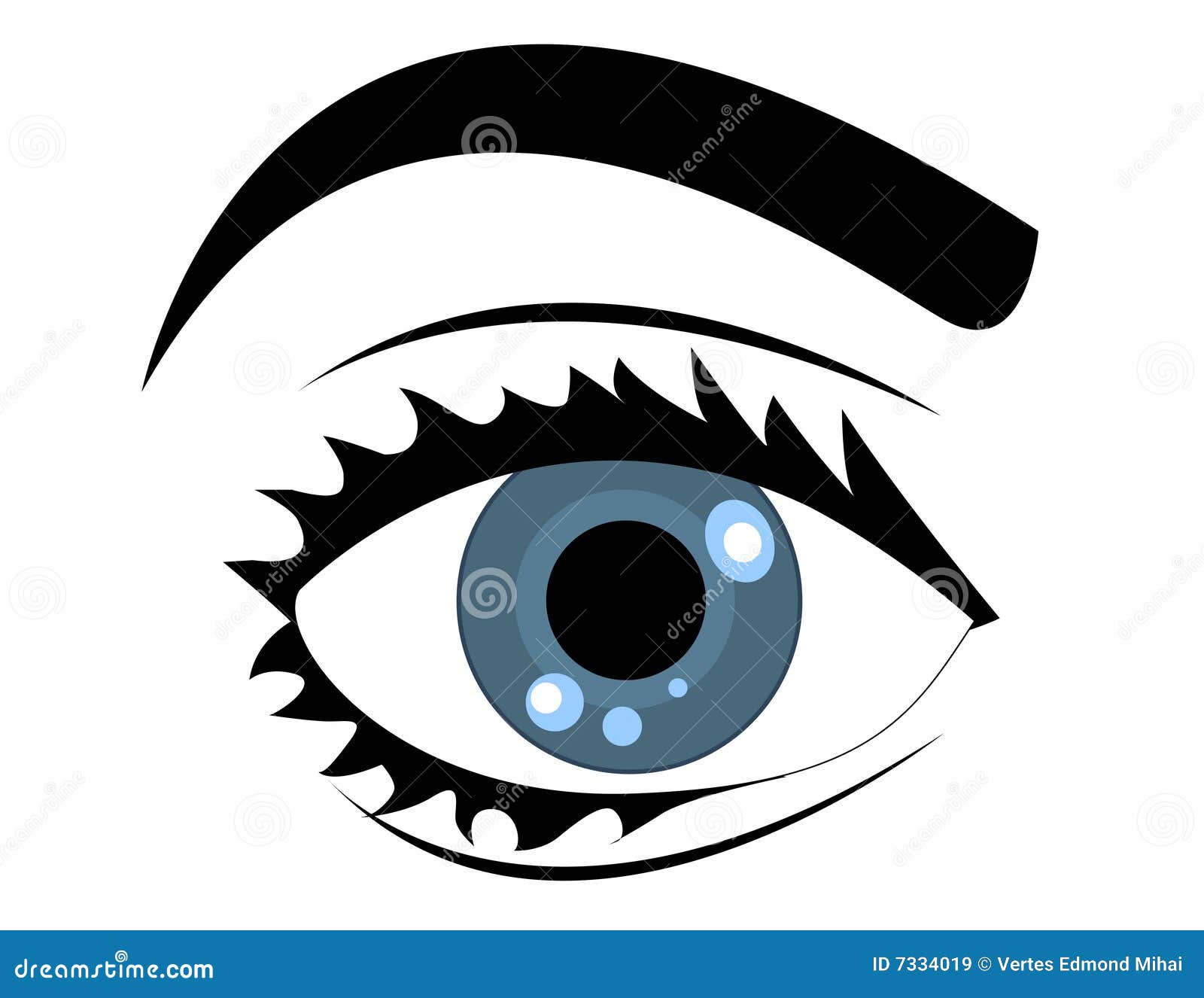 Ojo azul del vector ilustración del vector. Ilustración de negro - 7334019