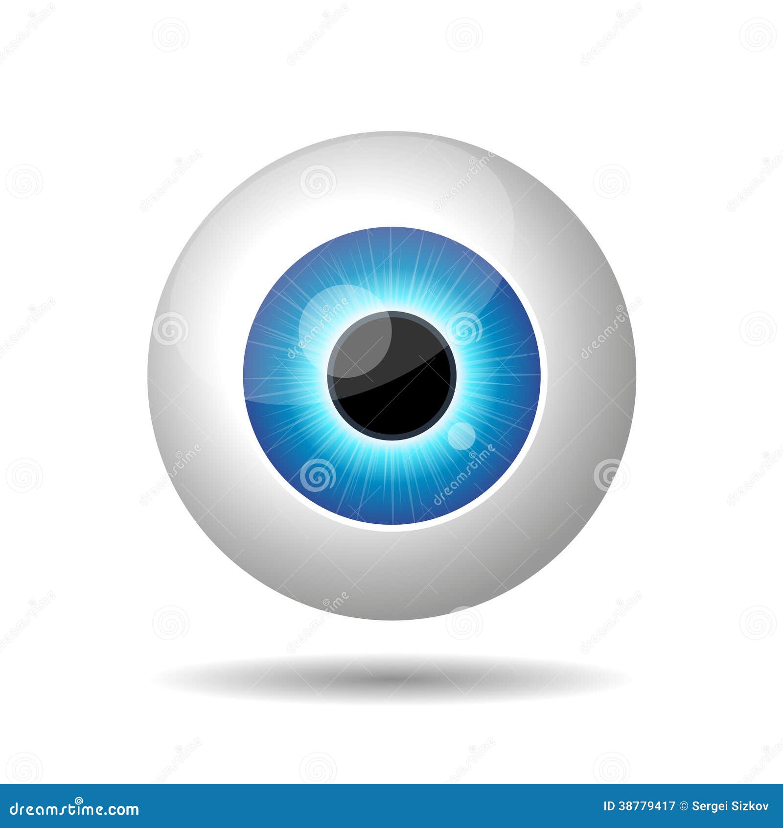 Ojo Azul En El Fondo Blanco. Ilustración del Vector - Ilustración de ...