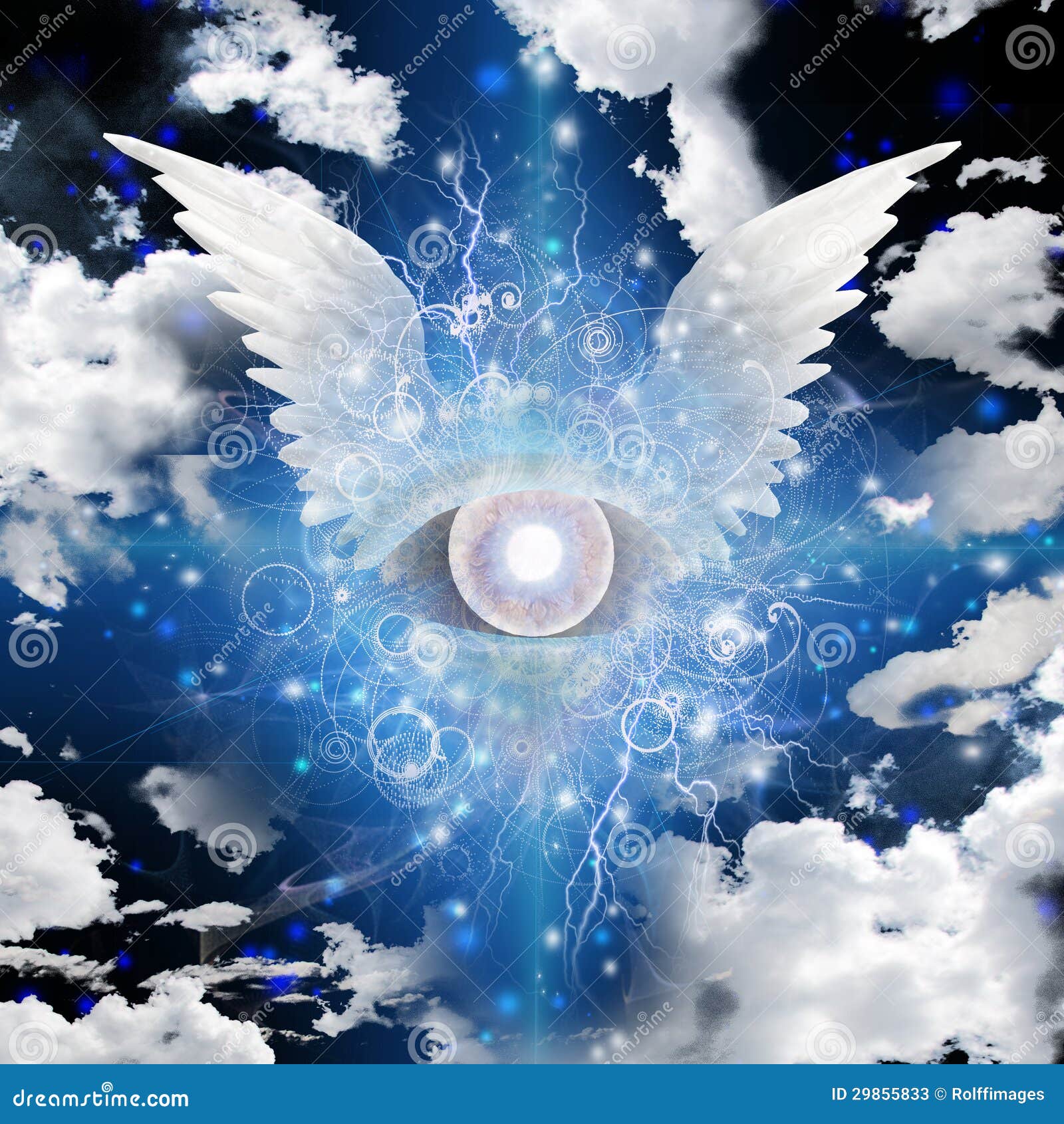 Ojo con alas stock de ilustración. Ilustración de mensajero - 29855833