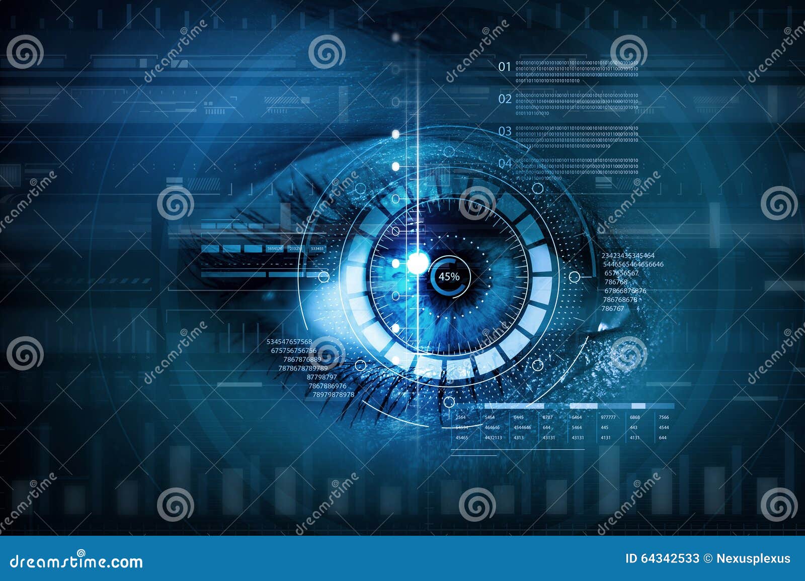 Ojo digital femenino stock de ilustración. Ilustración de visual - 64342533