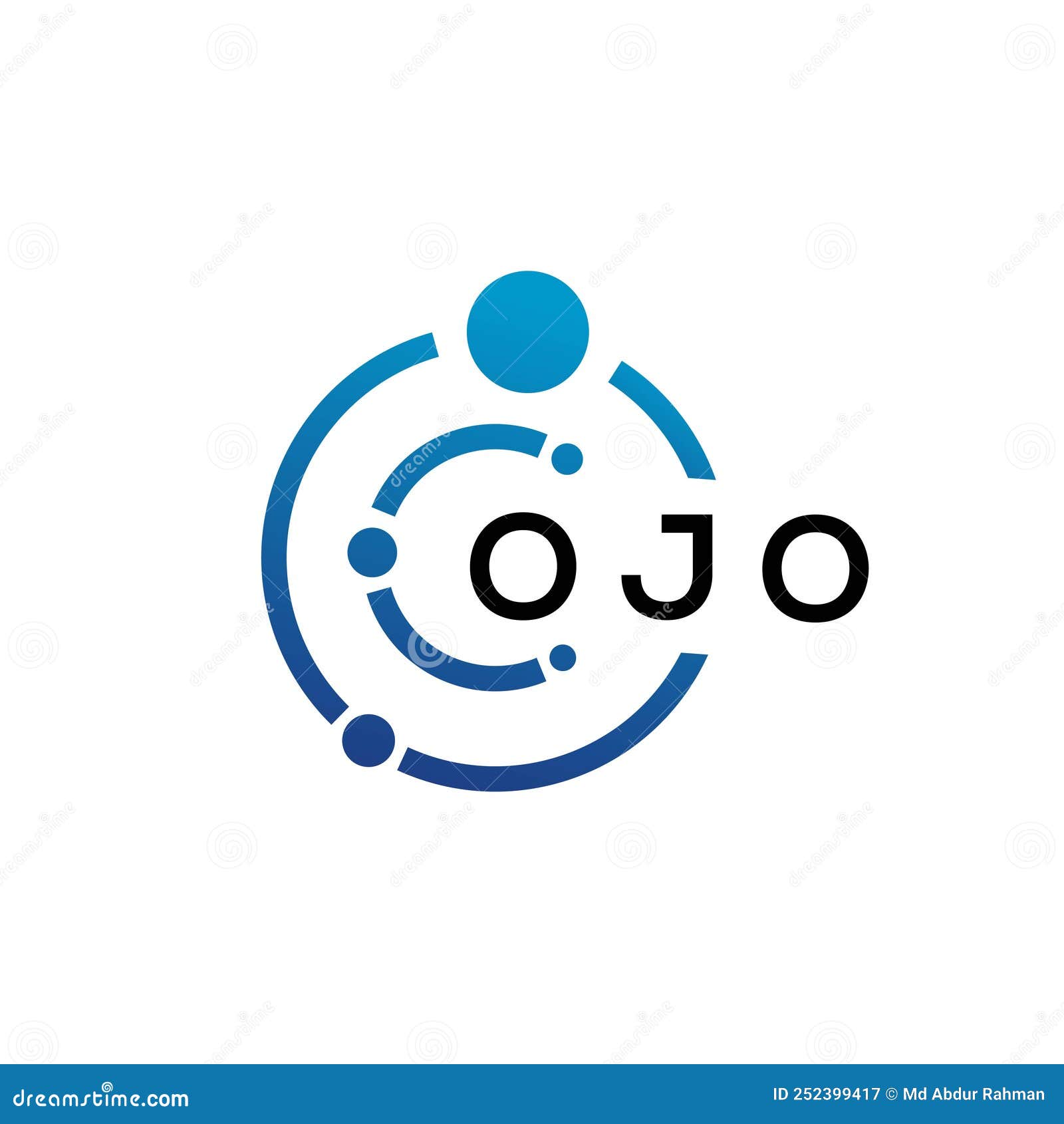 OJO Letter Technology Logo Design On White Background. OJO Creative ...