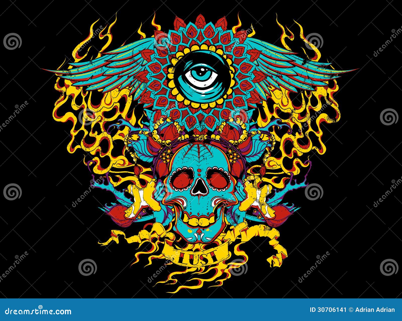 Ojo poderoso ilustración del vector. Ilustración de diablo - 30706141