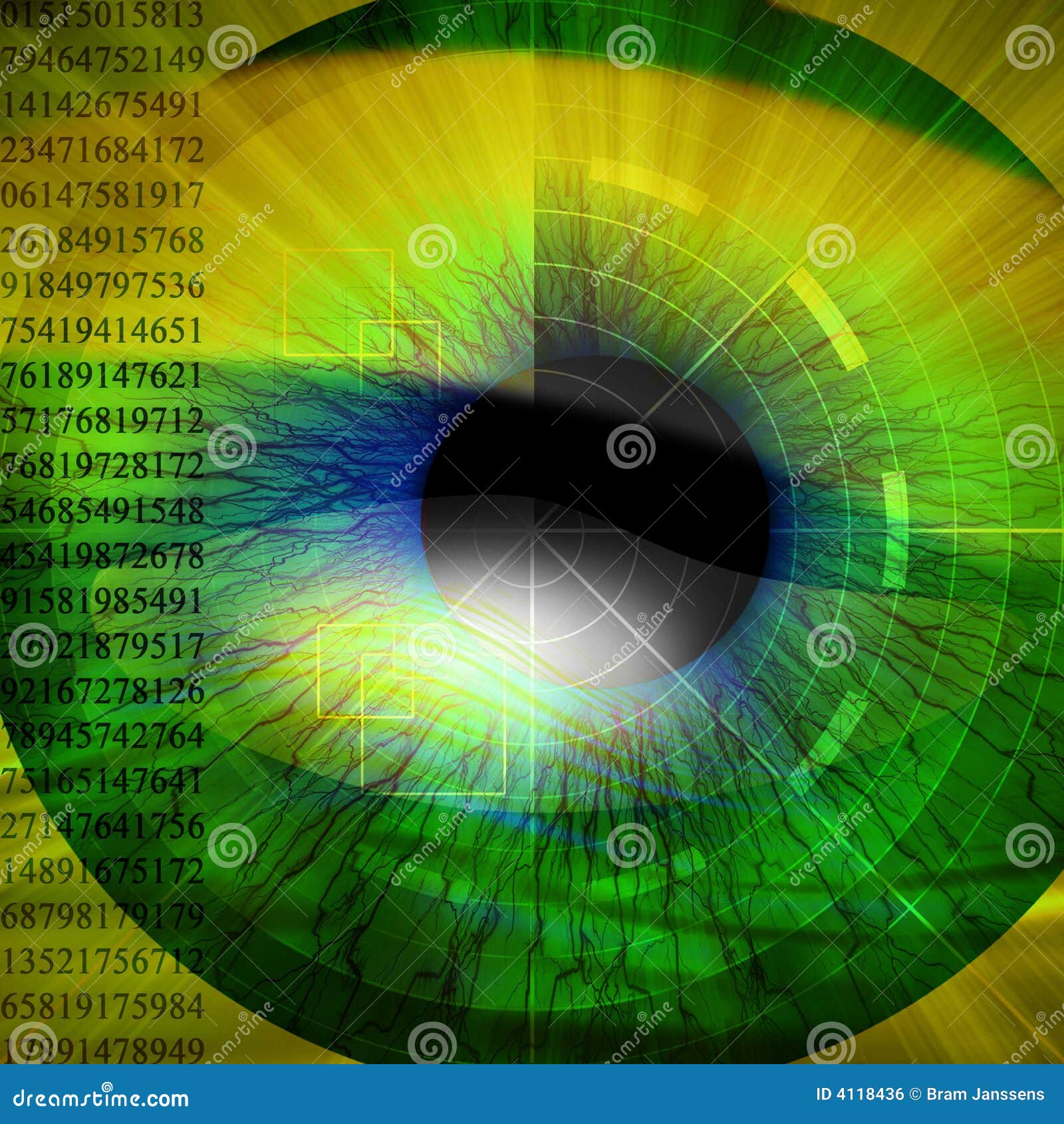 Ojo que es explorado stock de ilustración. Ilustración de ...