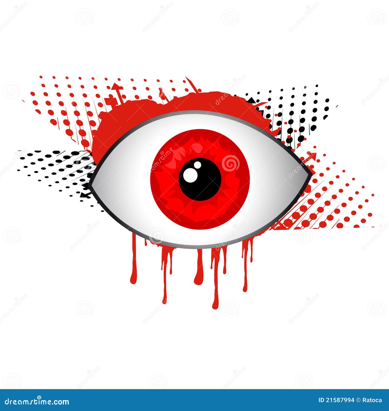 Ojo rojo ilustración del vector. Ilustración de pupila - 21587994