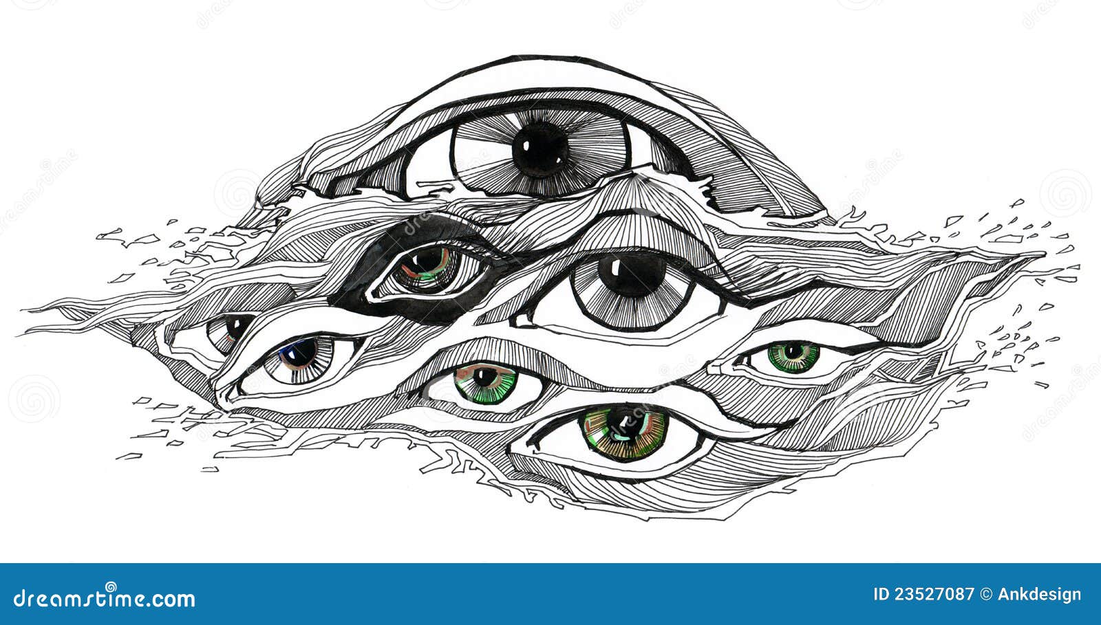 Ojos abstractos stock de ilustración. Ilustración de negro - 23527087